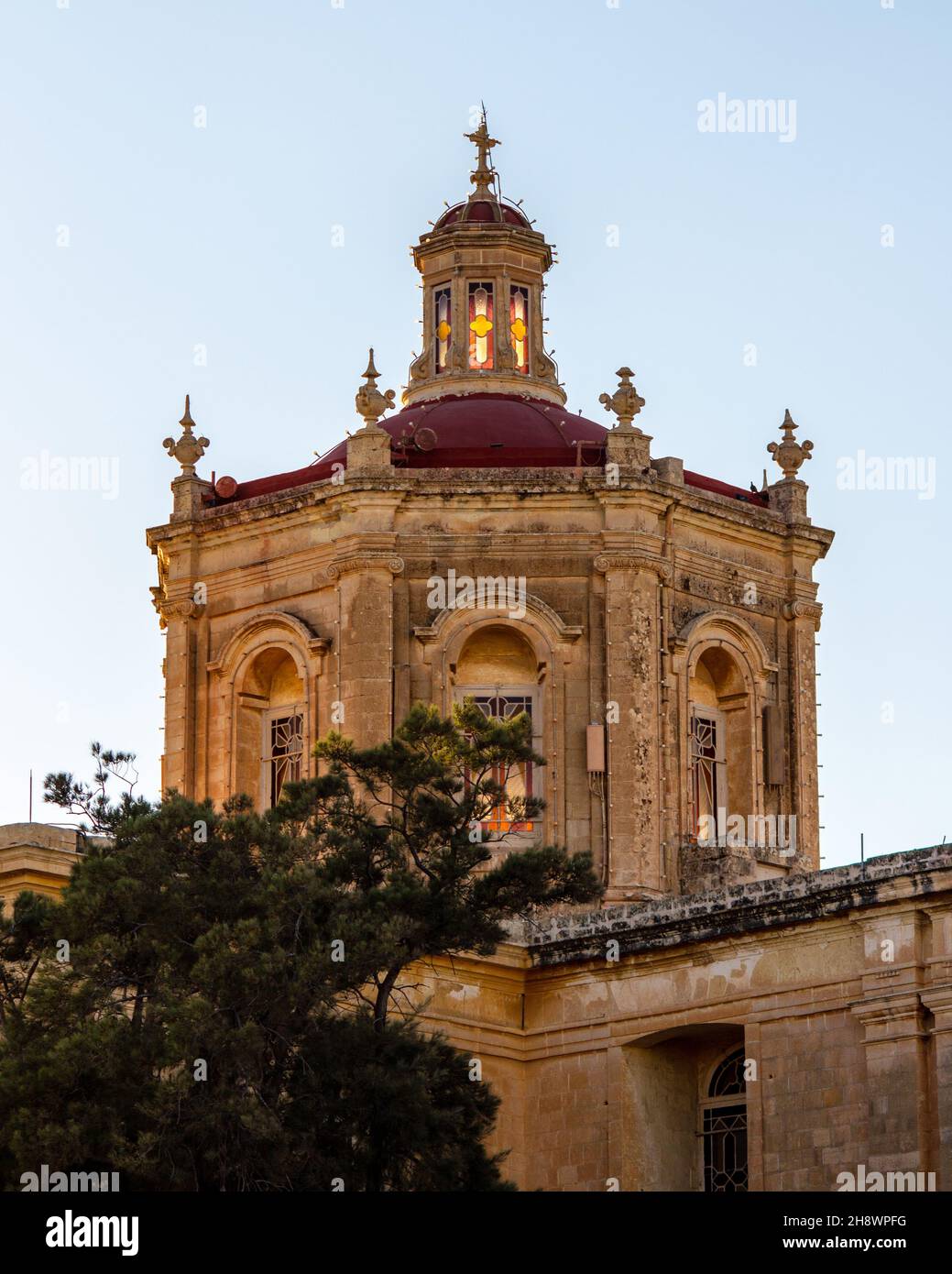 BALZAN, MALTA - May 09, 2021: Lantern dome of the Balzan Parish Church ...