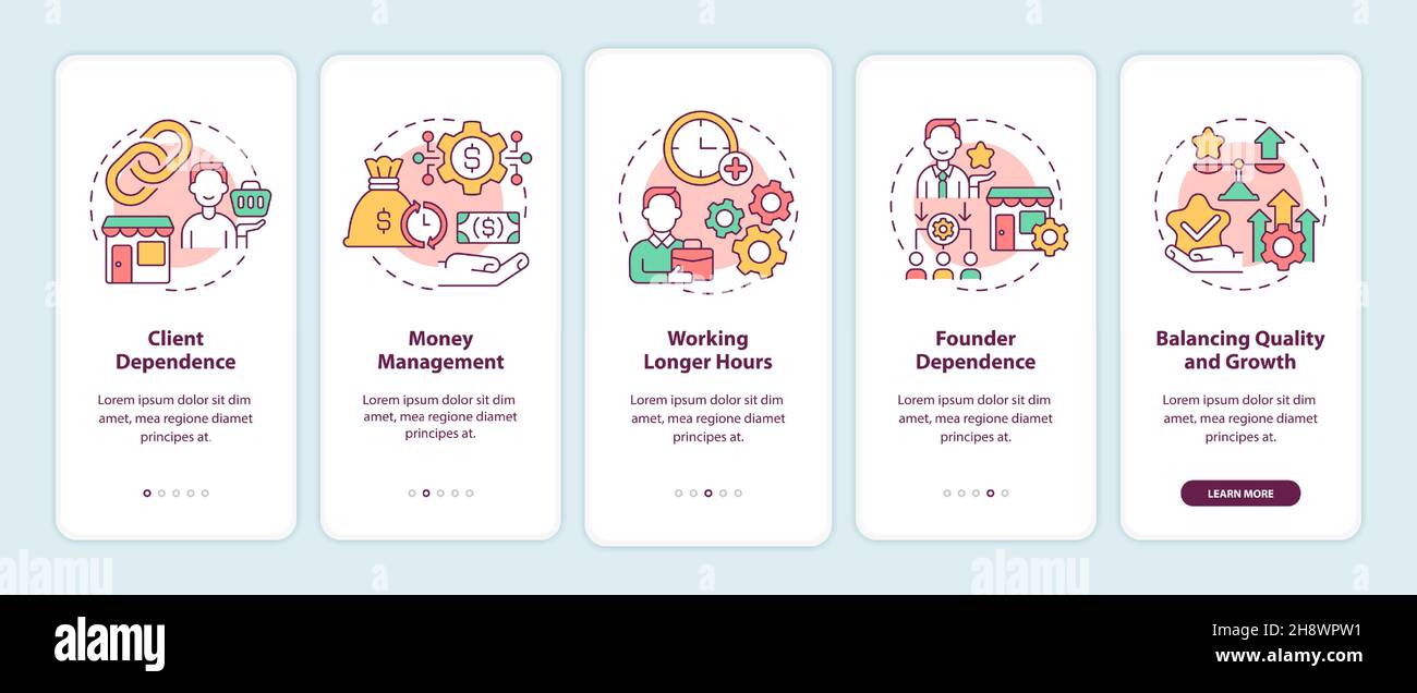 Business structure organization tips onboarding mobile app page screen ...