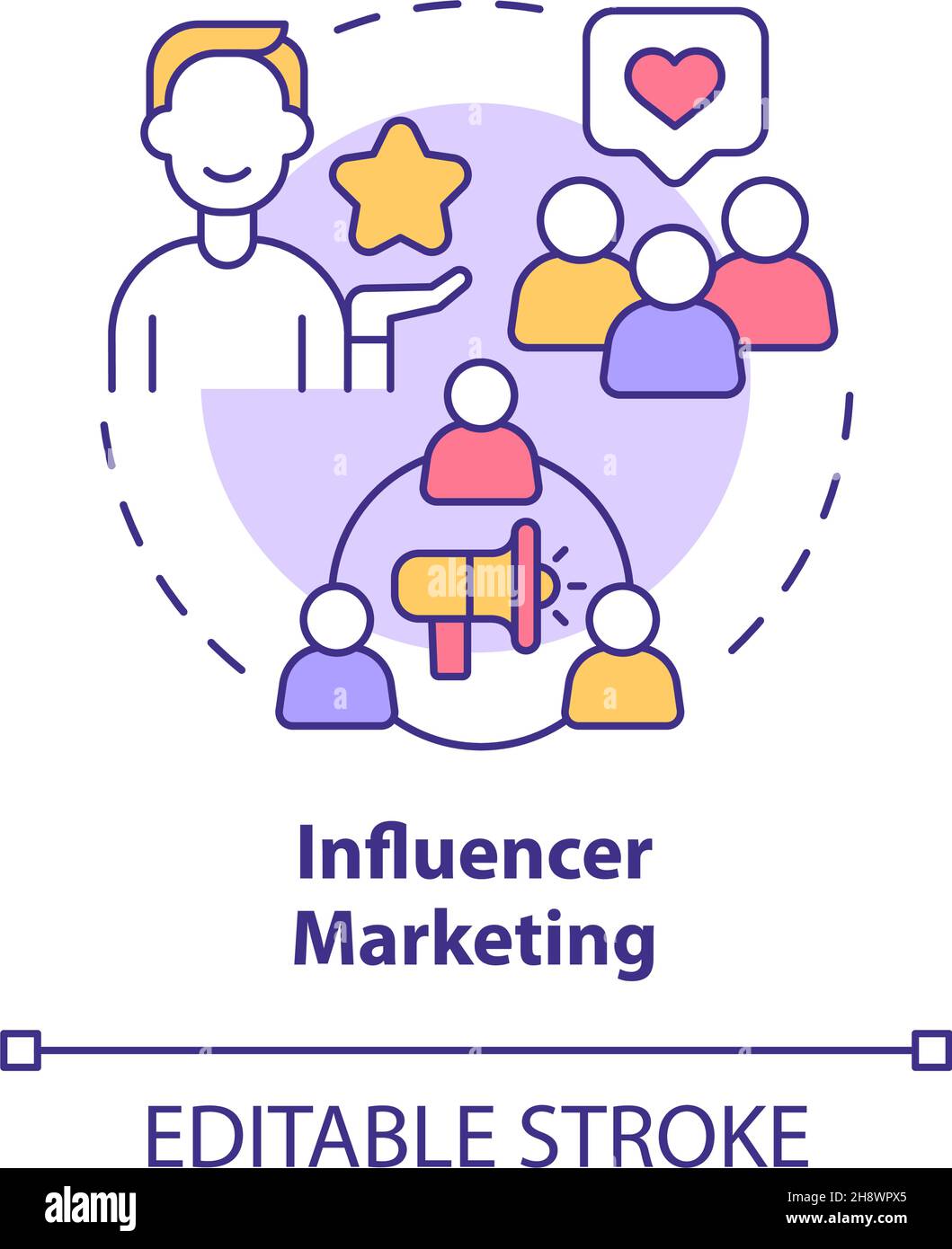 Influencer marketing concept icon Stock Vector Image & Art - Alamy