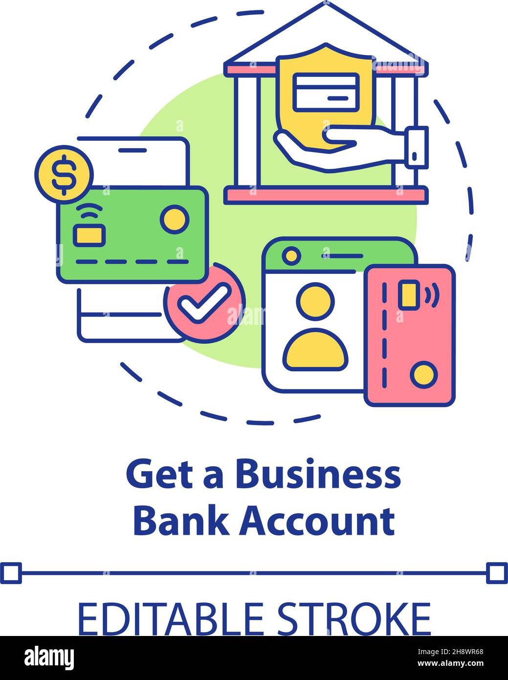 Get business bank account concept icon Stock Vector Image & Art - Alamy