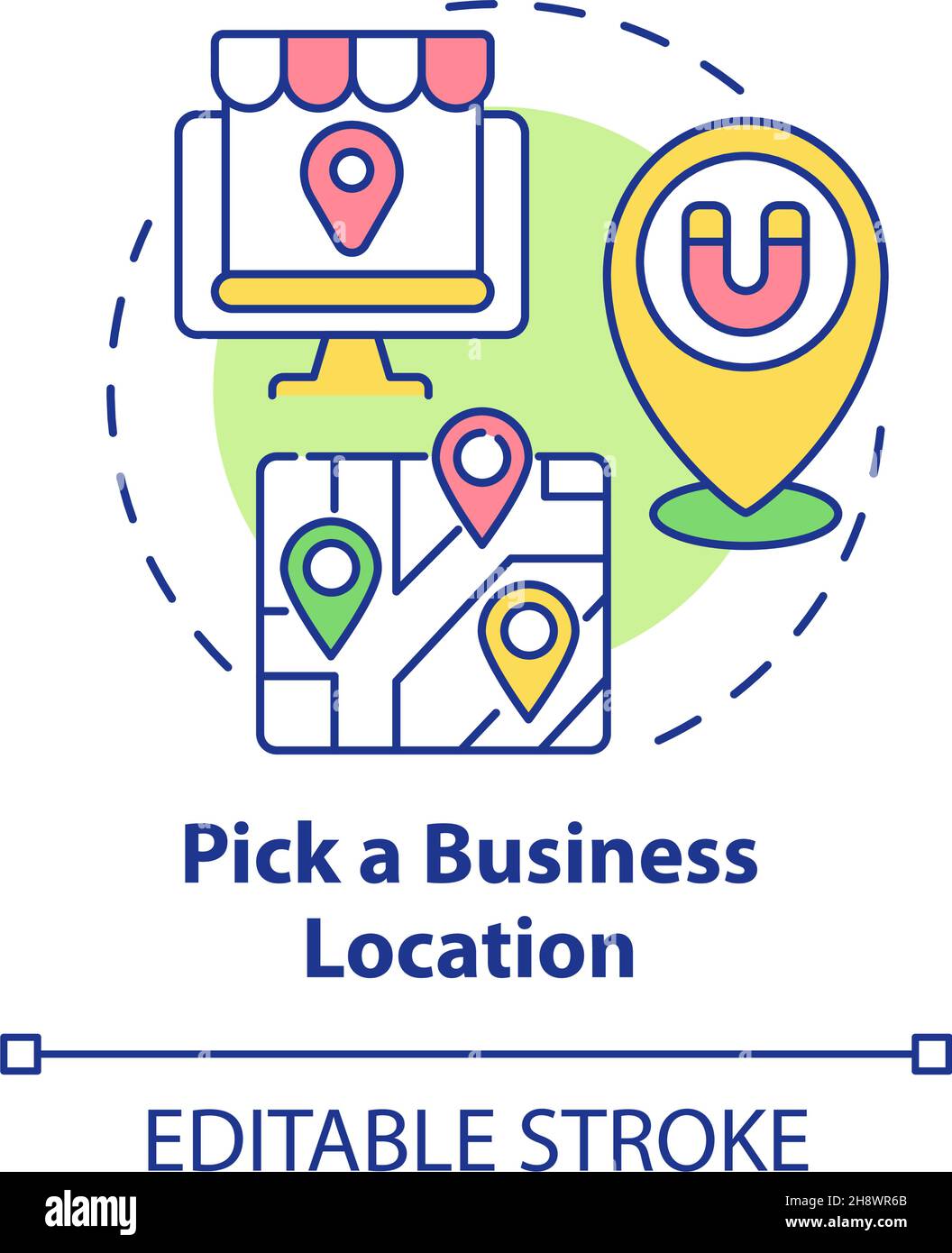 Pick business location concept icon Stock Vector Image & Art - Alamy