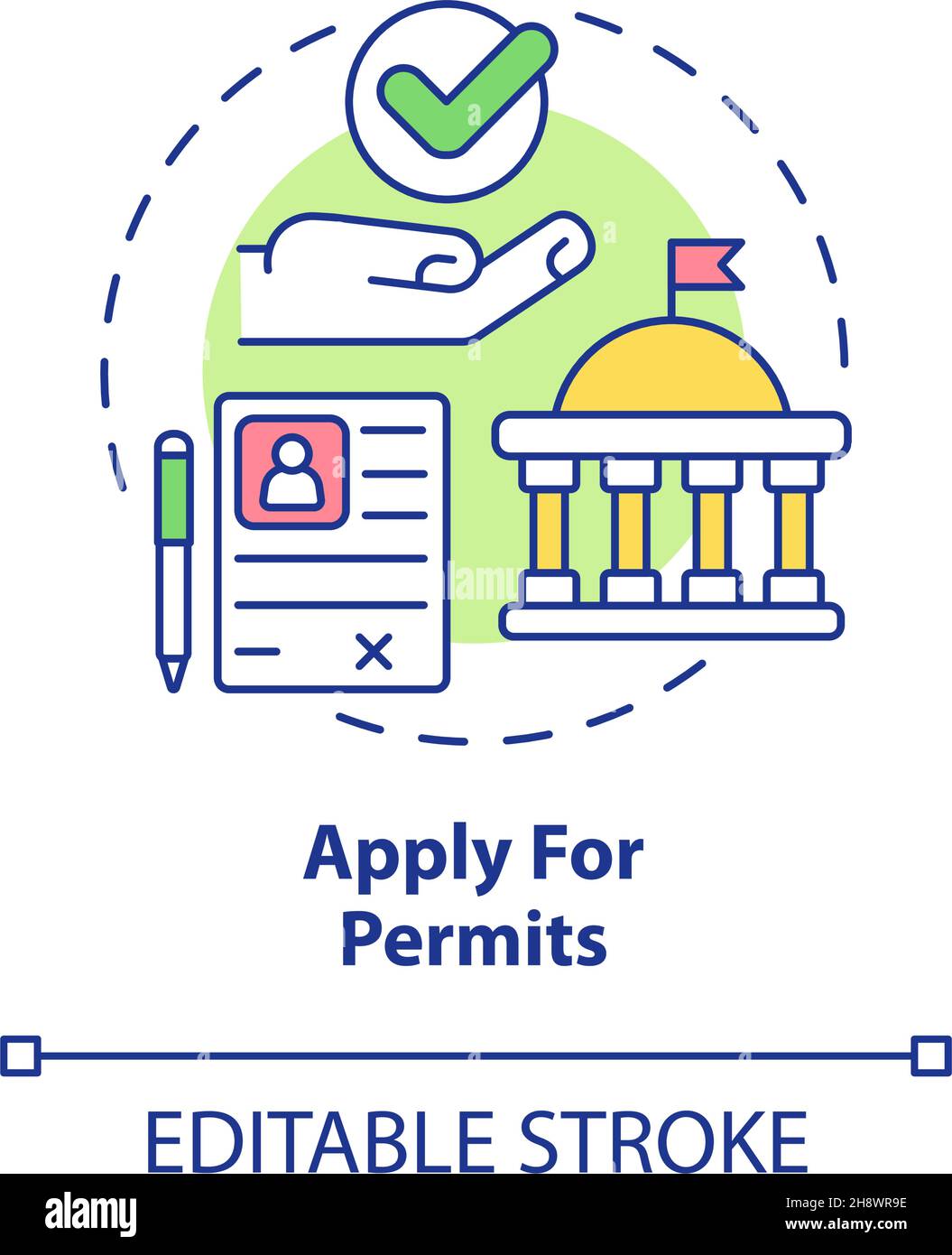 Apply for permits concept icon Stock Vector Image & Art - Alamy