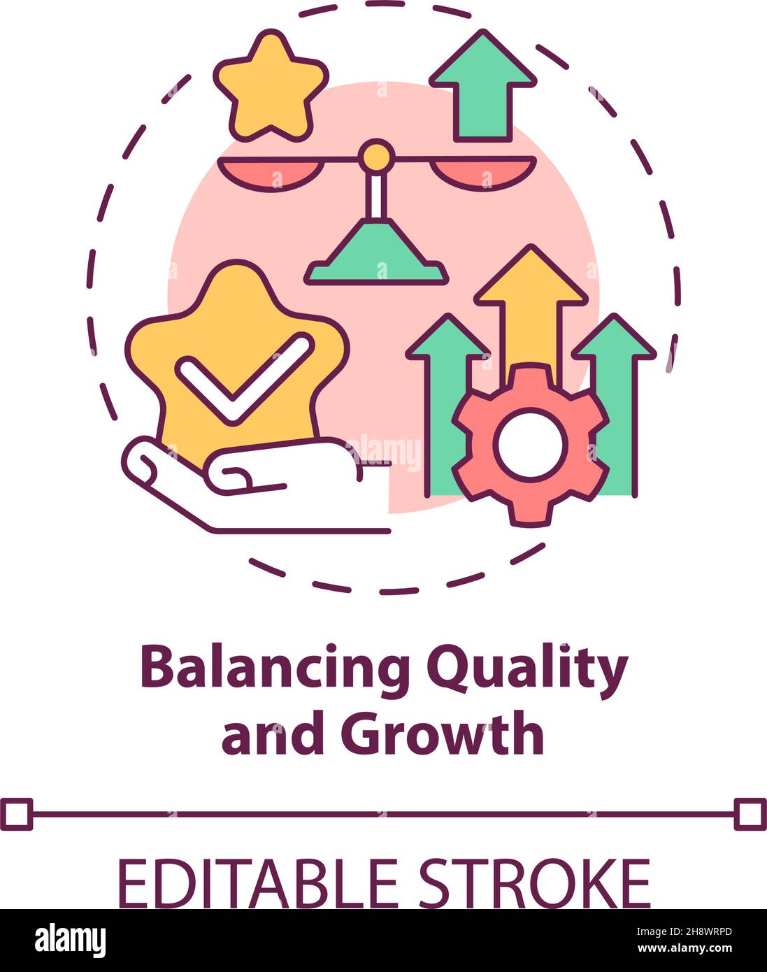 Balancing quality and growth concept icon Stock Vector Image & Art - Alamy