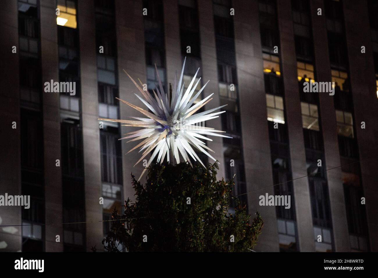 The Rockefeller Christmas tree was lit on December 1, 2021 at ...