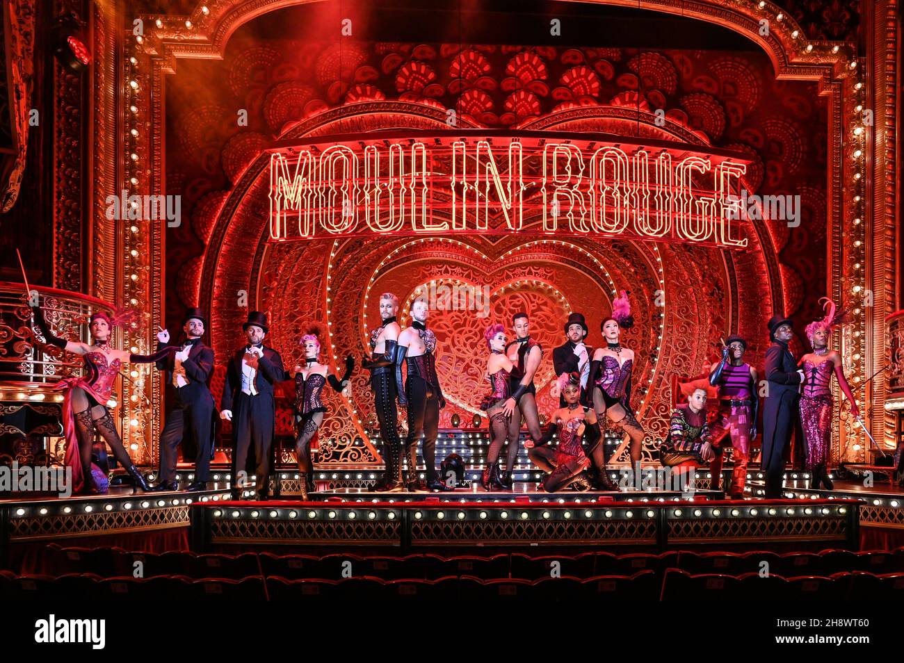 London, UK. 02nd Dec, 2021. Moulin Rouge! The Musical at Piccadilly Theatre, 2nd December 2012 ...