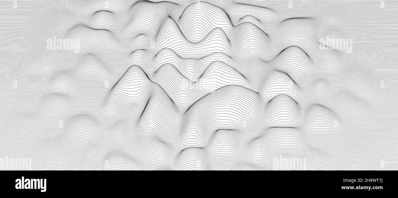 Abstract background with distorted line shapes on a white background ...