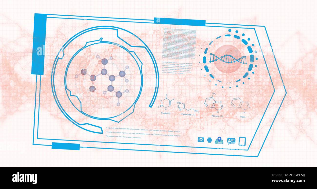 Image of dna strand and human brain over data processing Stock Photo ...