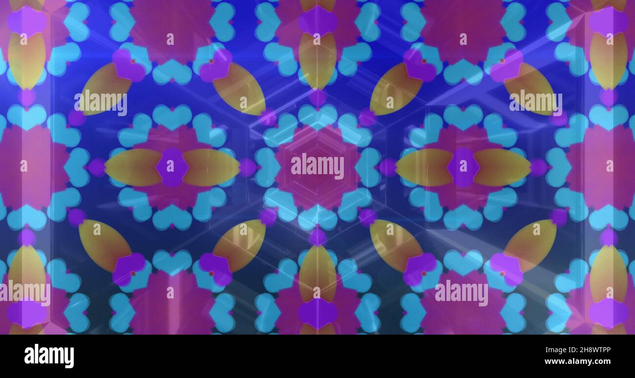 Image of moving shapes over digital tunnel Stock Photo - Alamy