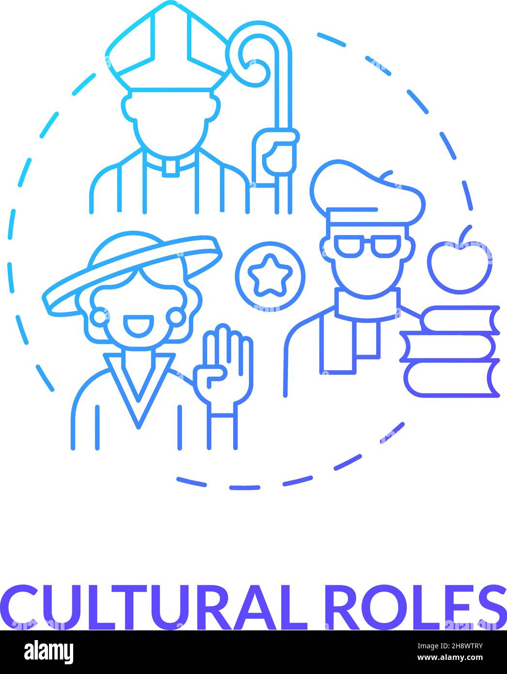 Cultural roles blue gradient concept icon Stock Vector Image & Art - Alamy