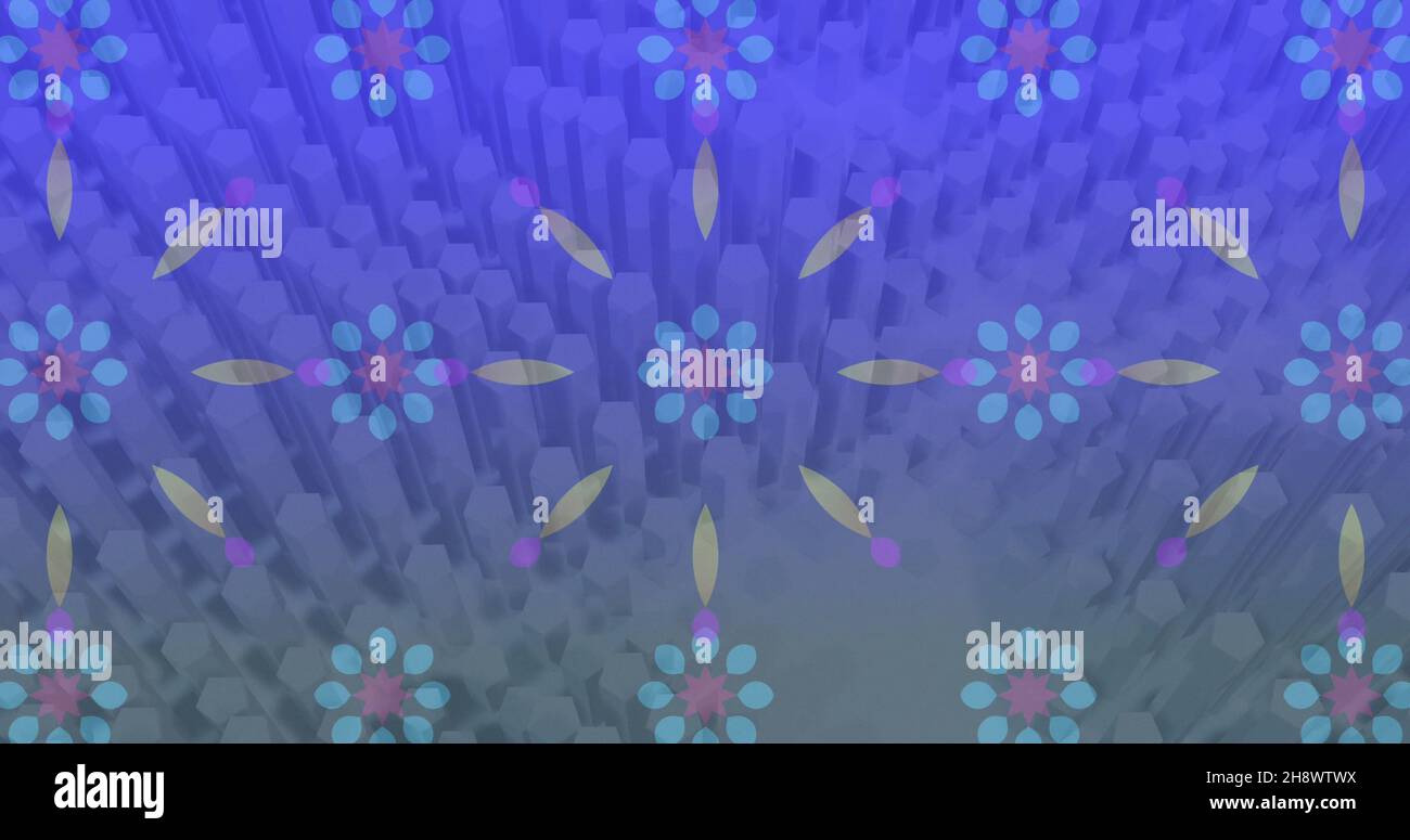 Image of moving columns over moving shapes Stock Photo - Alamy