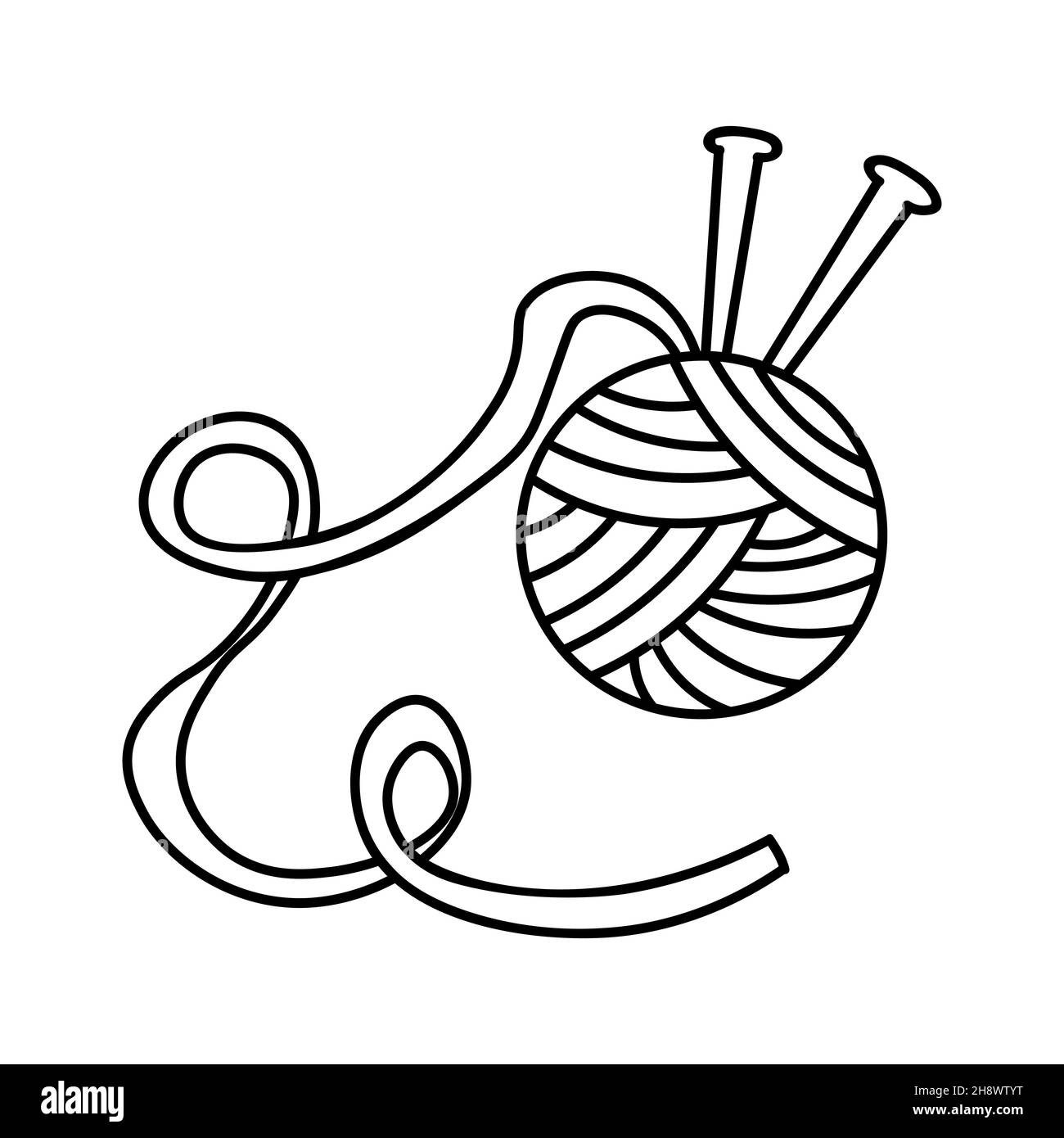 Yarn spool icon vector on white background. Yarn logo for handmade ...