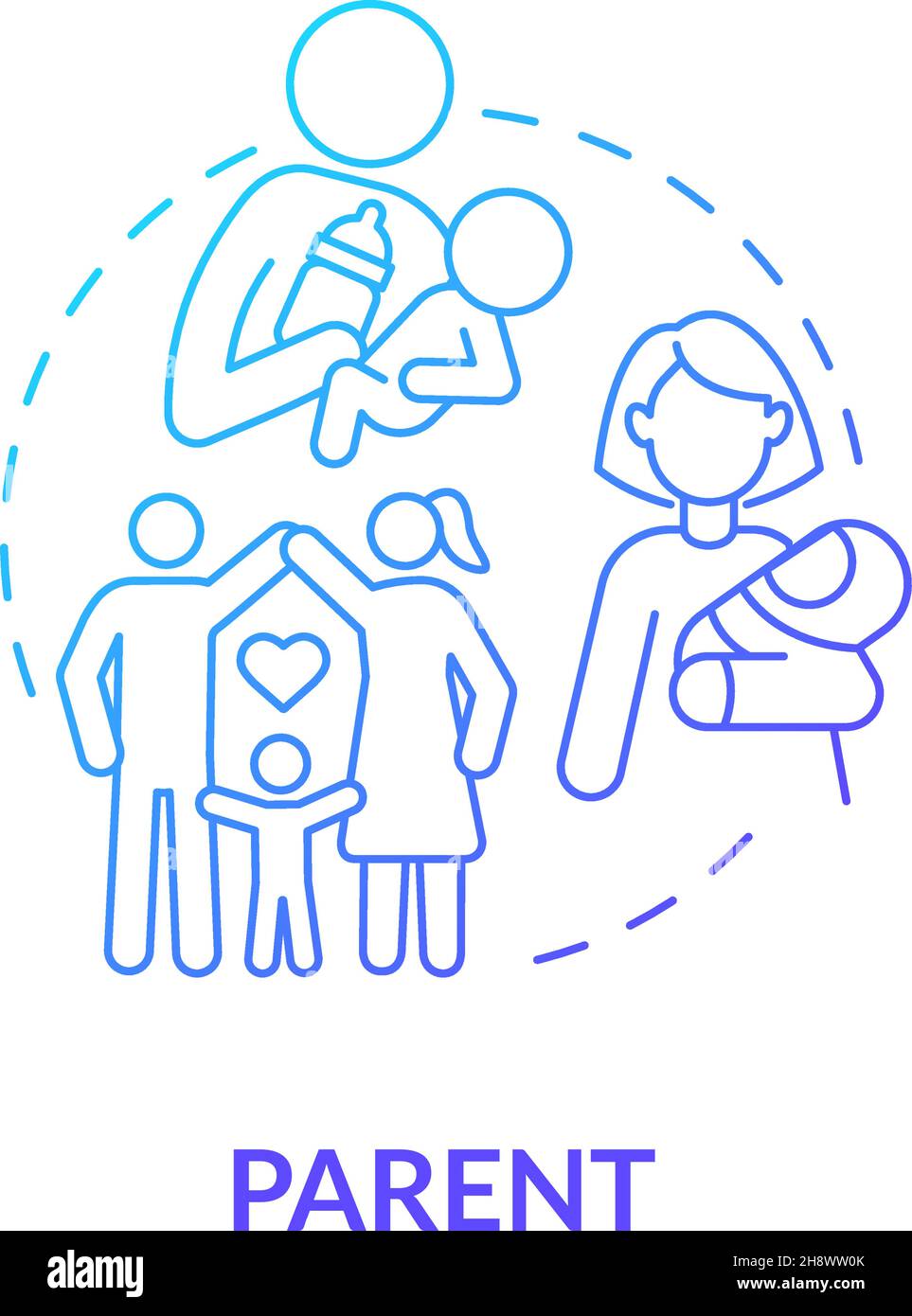 Parent position in society blue gradient concept icon Stock Vector ...