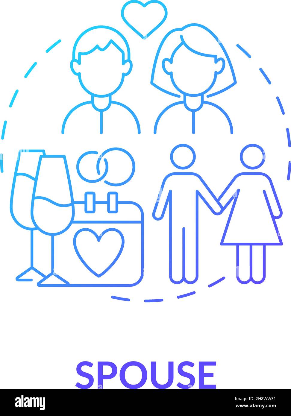 Spouse role blue gradient concept icon Stock Vector Image & Art - Alamy