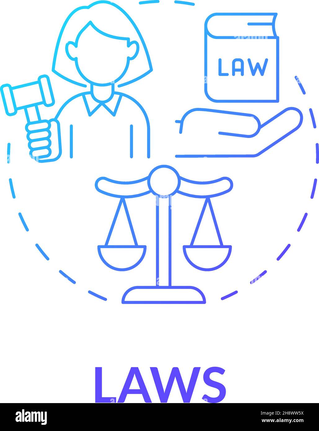 Social laws blue gradient concept icon Stock Vector Image & Art - Alamy