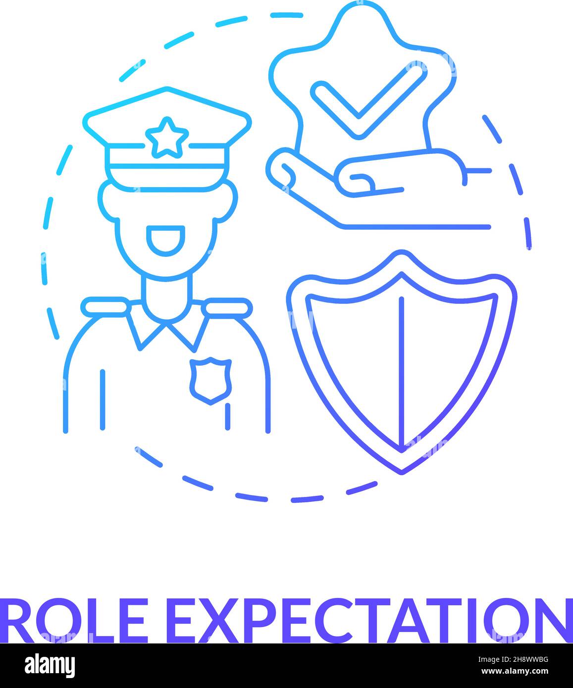 Personal role expectation blue gradient concept icon Stock Vector Image ...