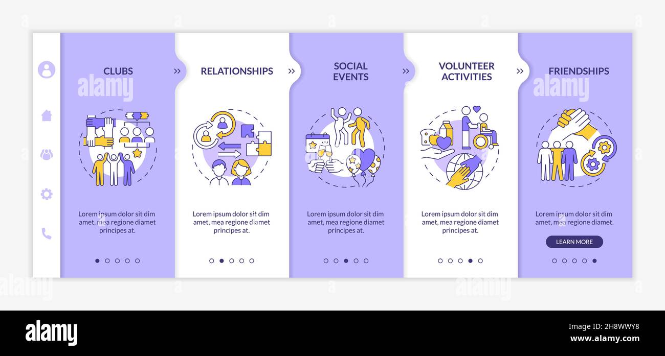 Social participation example onboarding vector template Stock Vector ...