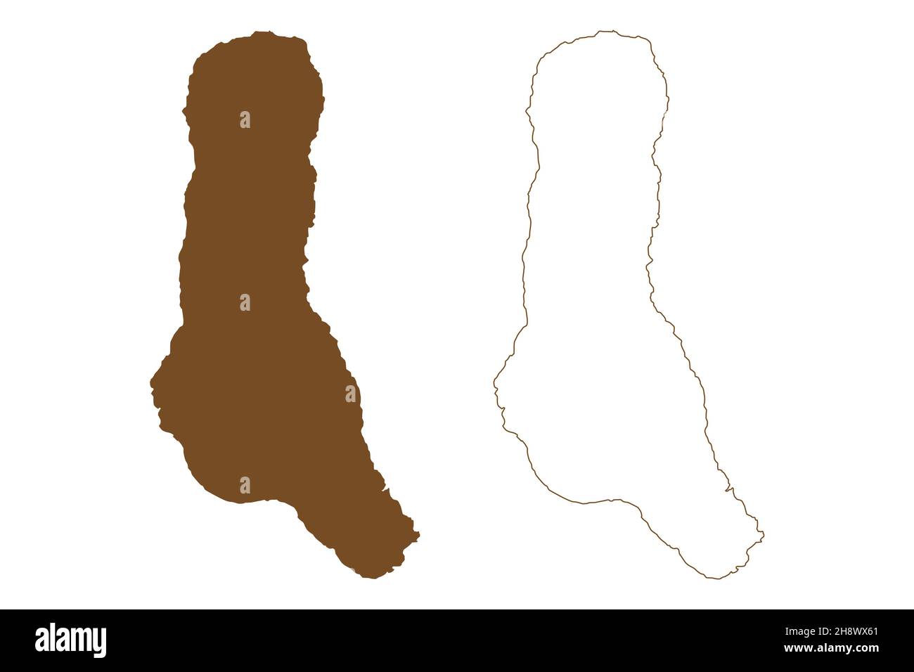 Grande Comore island (Union of the Comoros) map vector illustration ...