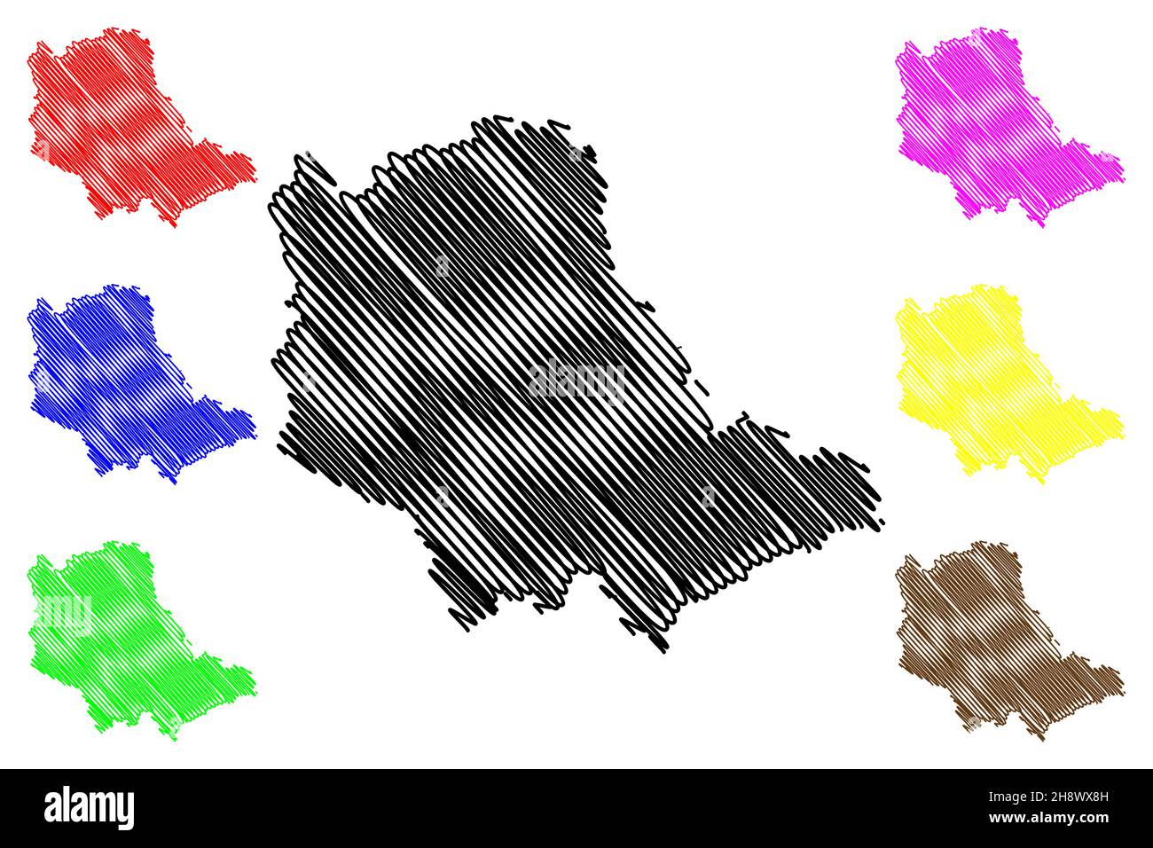 Hardoi district (Uttar Pradesh State, Republic of India) map vector ...