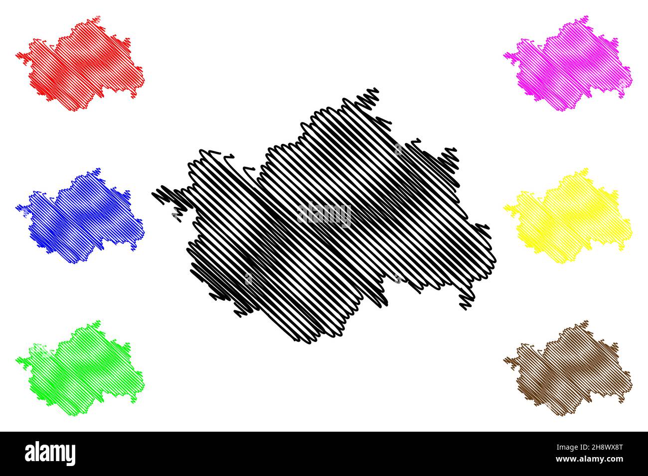 Hisar district (Haryana State, Republic of India) map vector ...