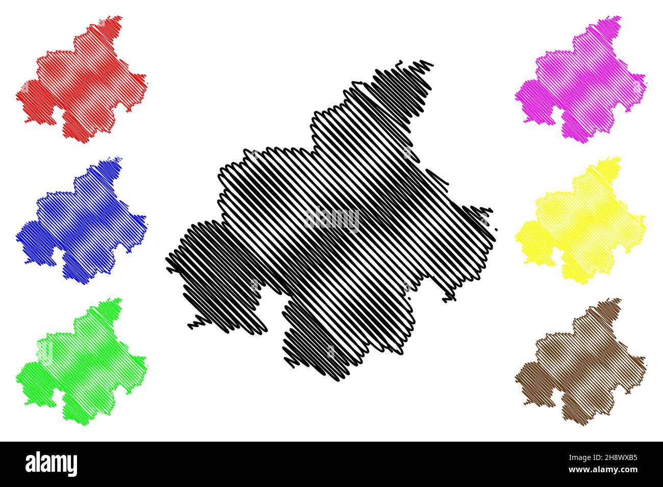 Hassan District Karnataka State Republic Of India Mysore Division Map Vector Illustration