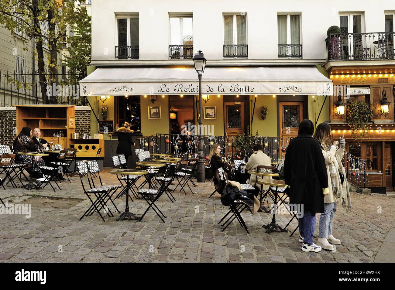 France, Paris (75) 18th arrondissement, 2021 Christmas illuminations ...