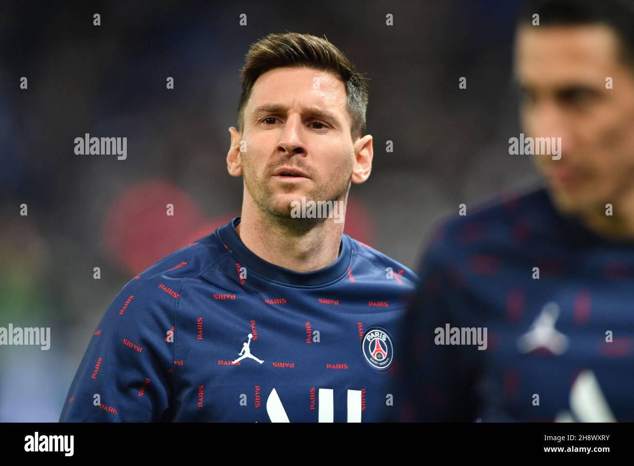Lionel Messi on the field at PSG vs OGC Nice in Princes Park in Paris ...