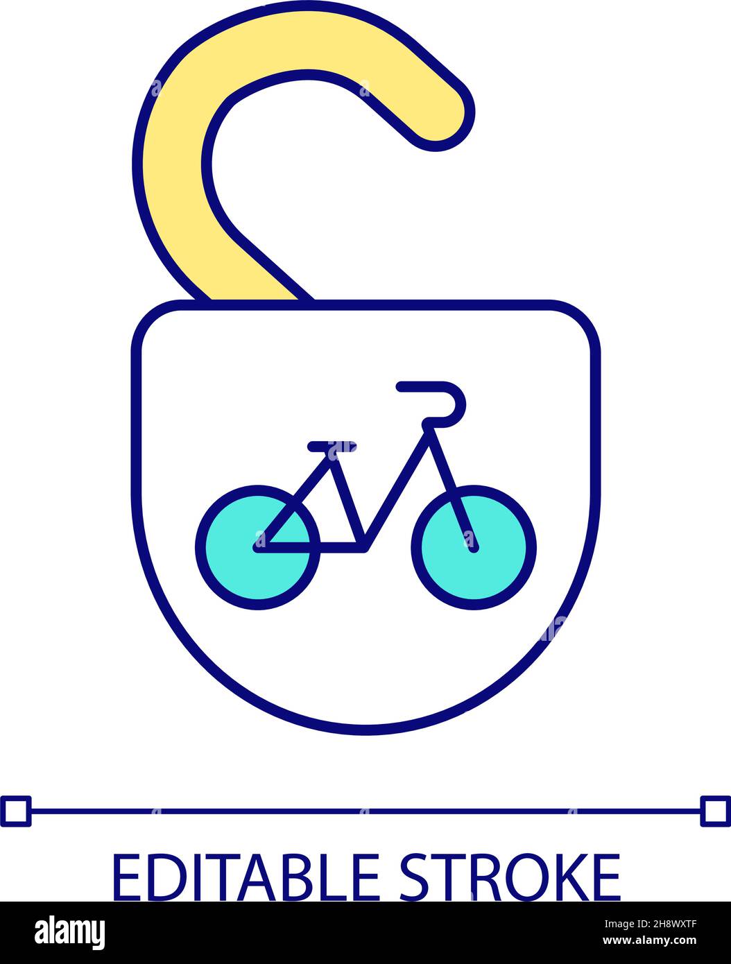 Unlocking e bike access RGB color icon Stock Vector Image & Art - Alamy