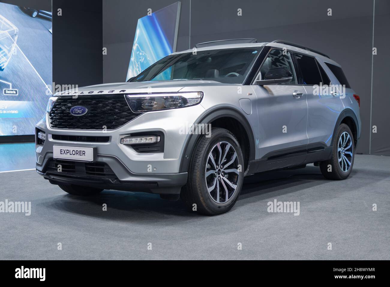 BARCELONA, SPAIN-OCTOBER 4, 2021: Ford Explorer, Sixth generation (U625 ...