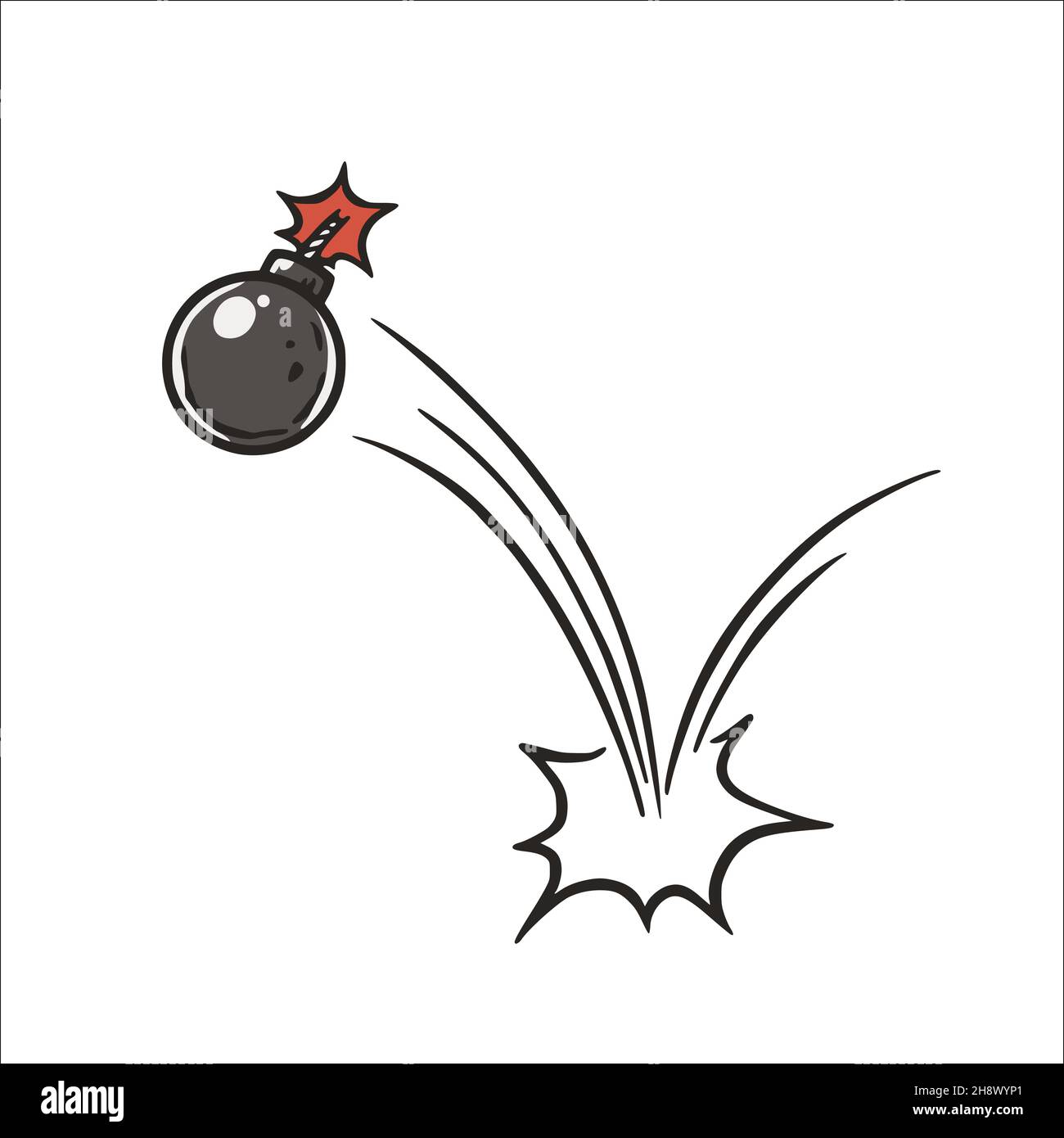 Cartoon burning bomb hi-res stock photography and images - Alamy