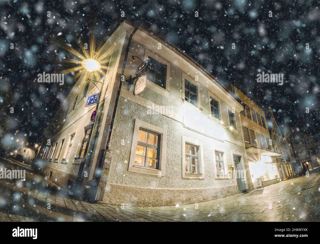 Bavarian Night Life with Light background Stock Photo - Alamy