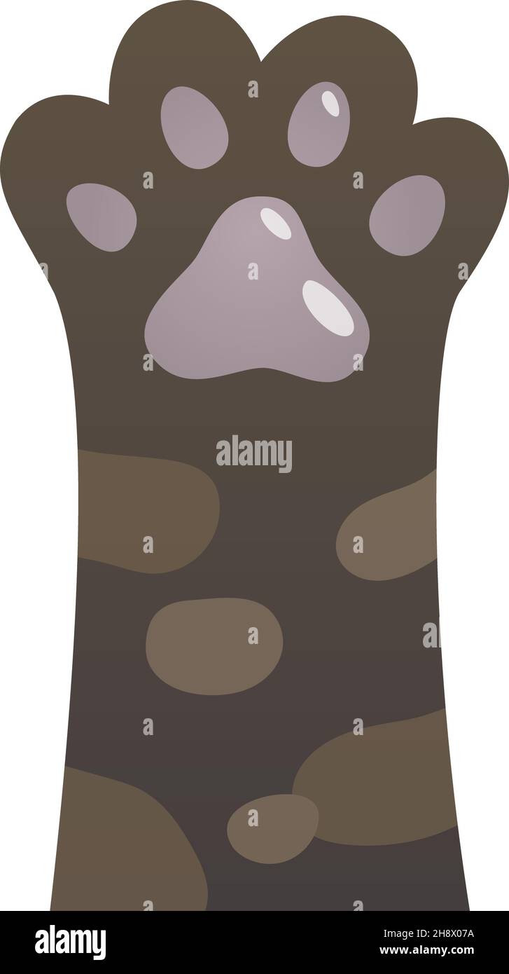 Cat paw in cute cartoon style. Funny foot print Stock Vector Image ...