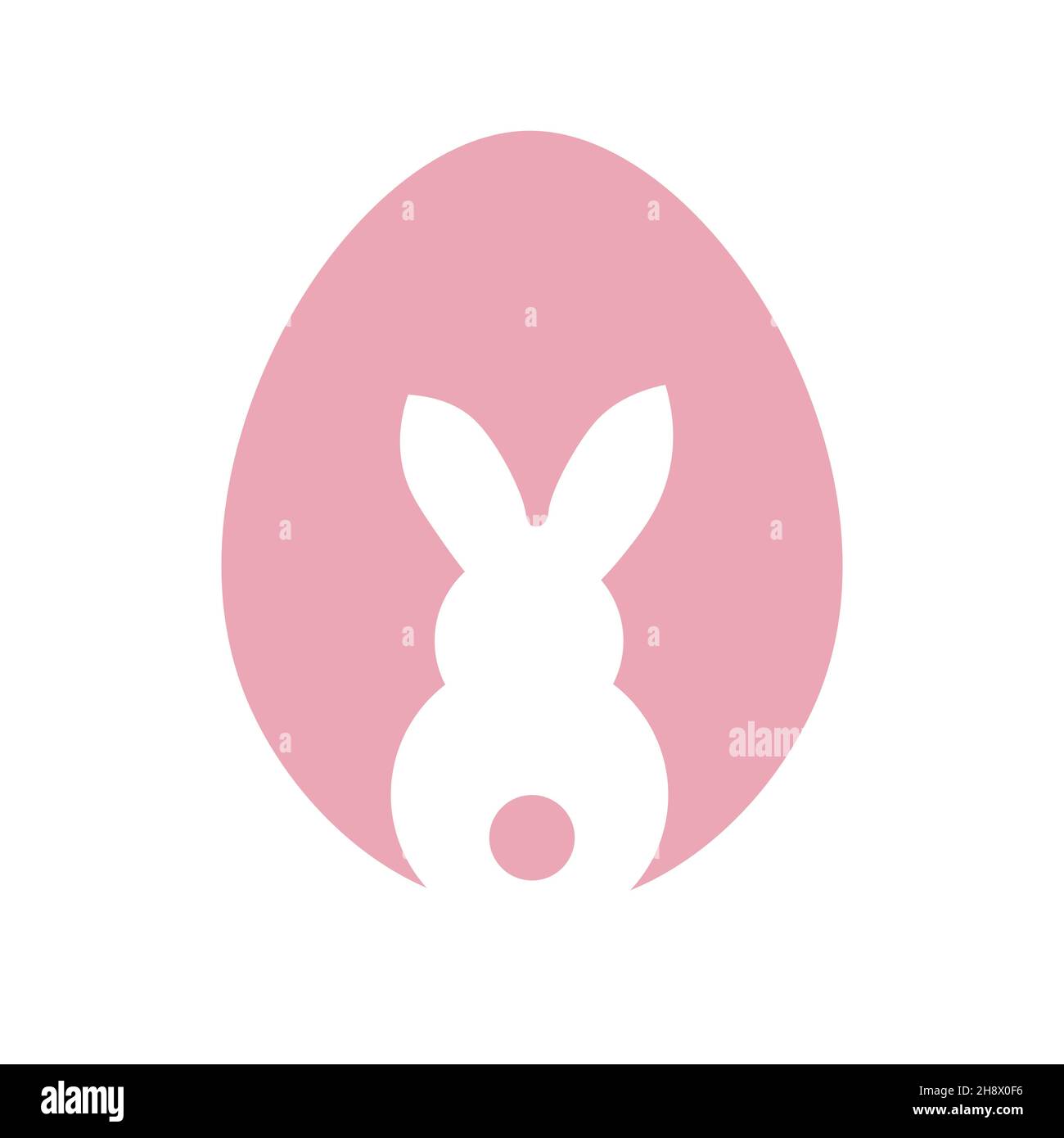 Easter egg shape with bunny silhouette. Vector Easter greeting card ...
