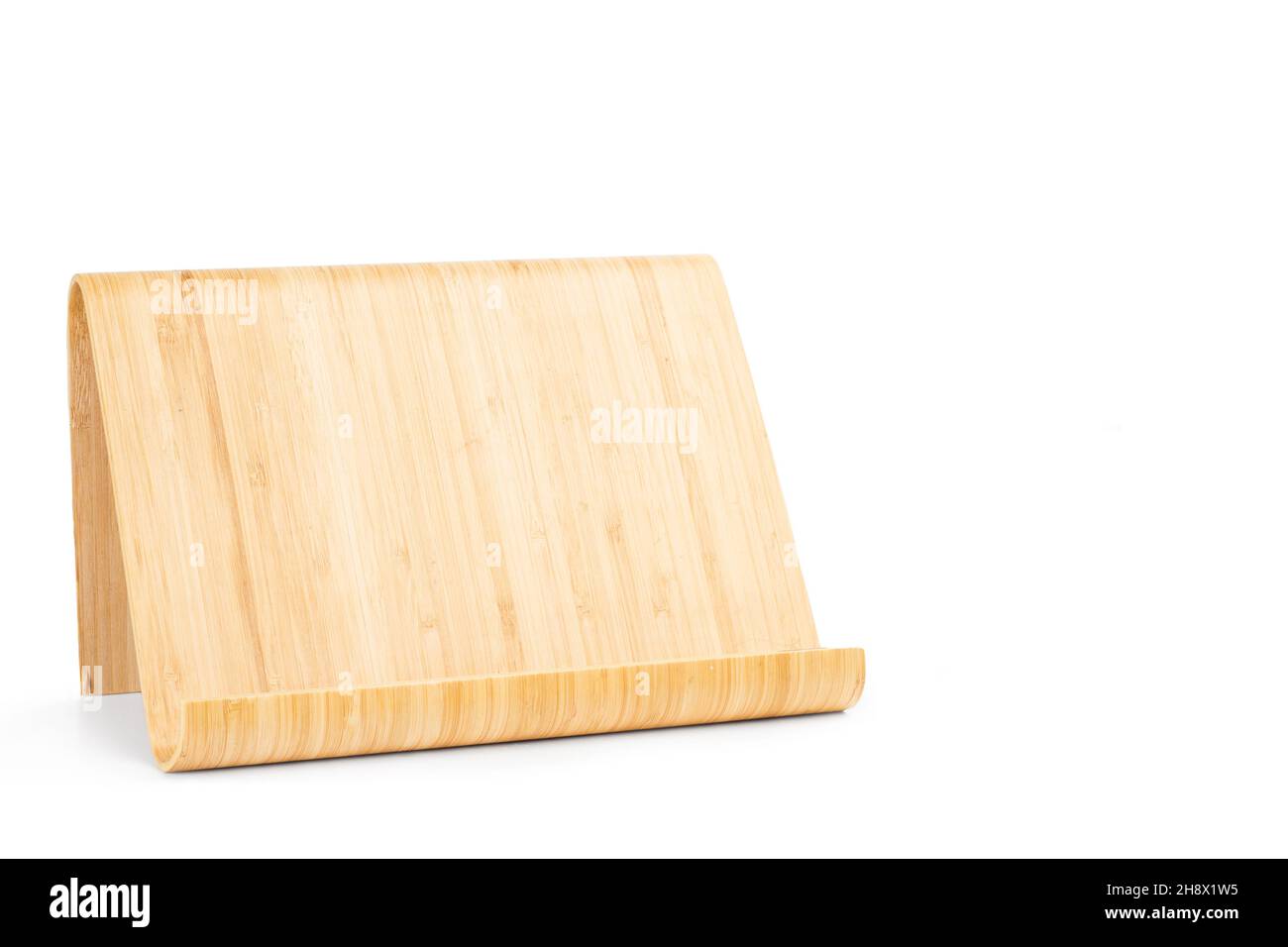 Bamboo wooden digital tablet base on a white background Stock Photo - Alamy