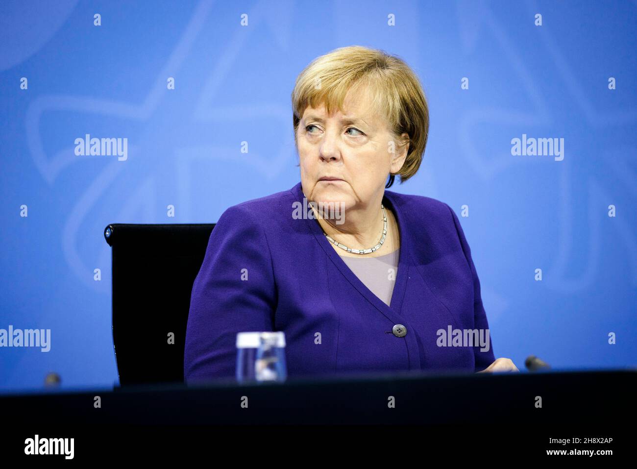 Berlin, Germany. 02nd Dec, 2021. Chancellor Angela Merkel recorded at a ...