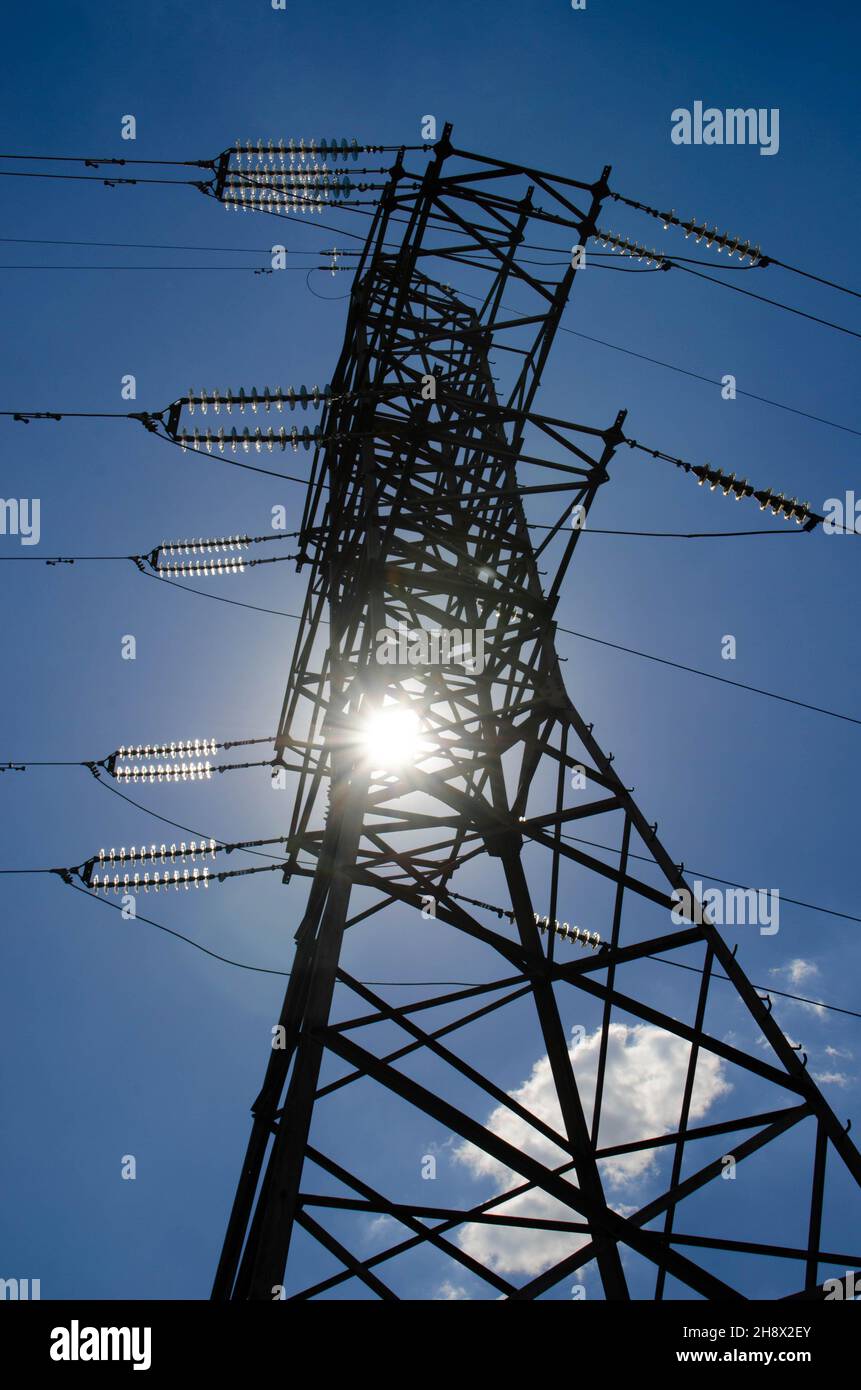 High voltage line Stock Photo - Alamy