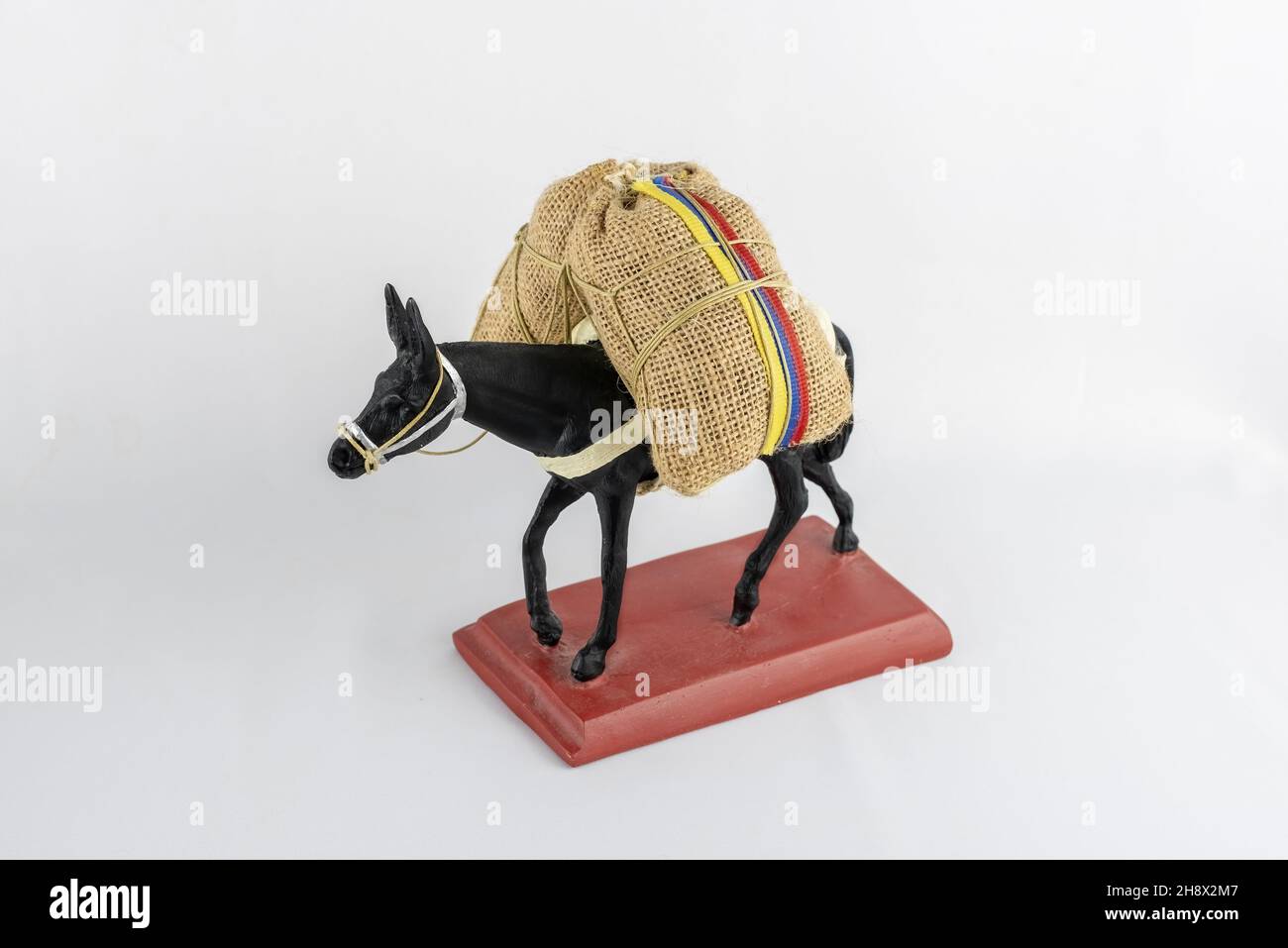 DURHAM, UNITED STATES - Mar 15, 2021: A closeup of a mule statue ...
