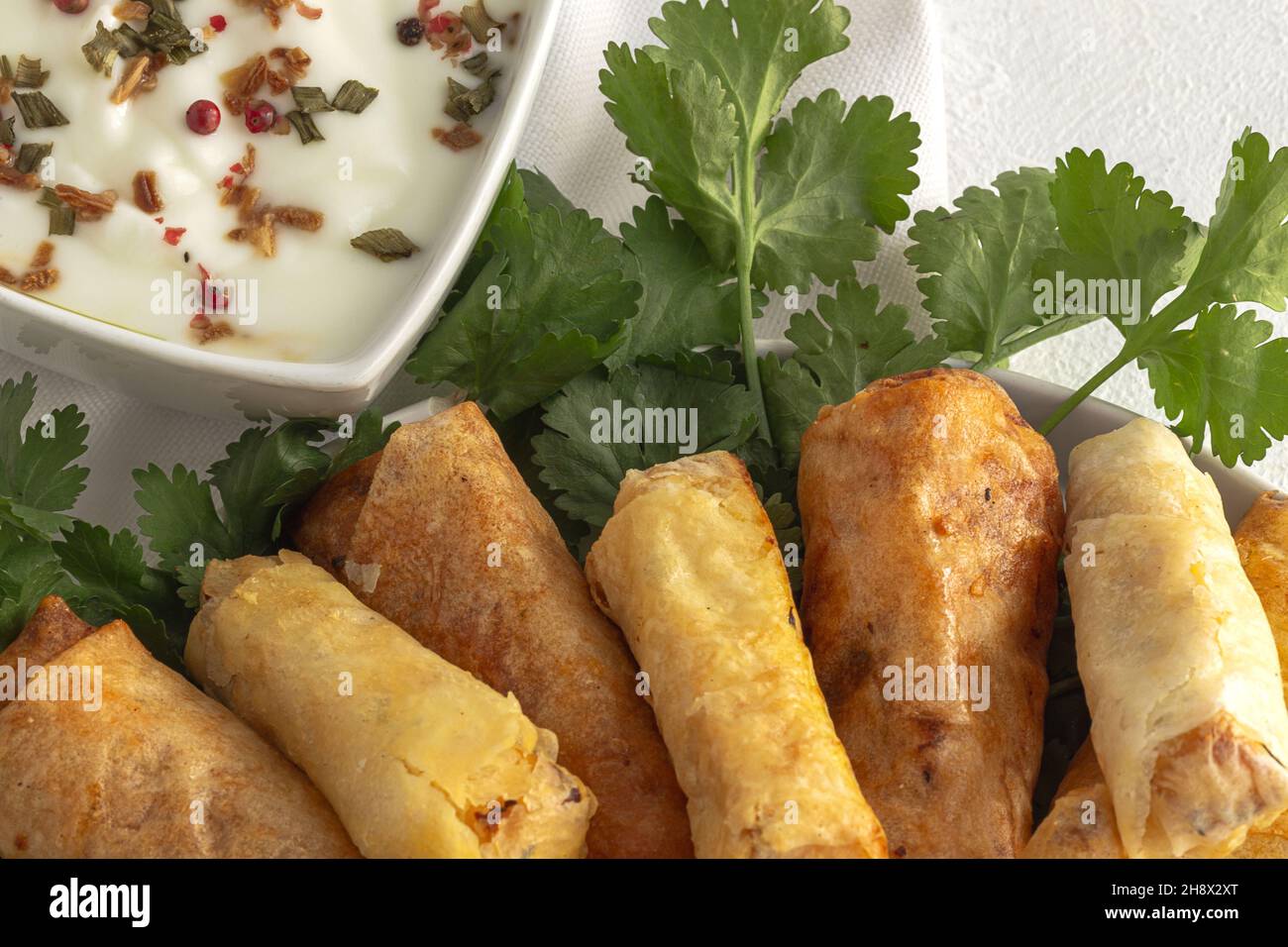 Traditional homemade assortment of moroccan food snacks on white ...