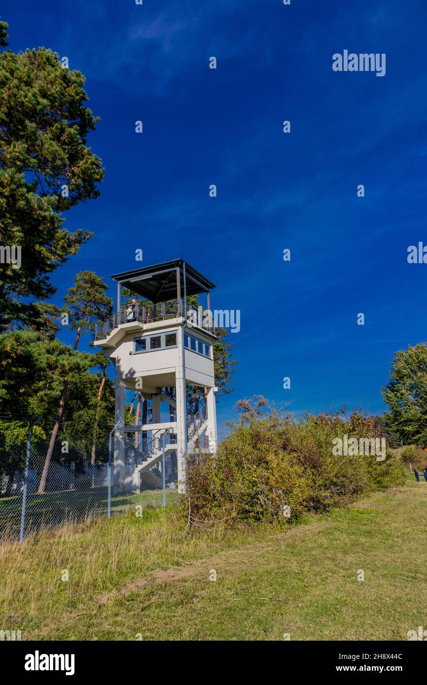 Vertical shot of the Kolonnenweg near the Point Alpha memorial in ...