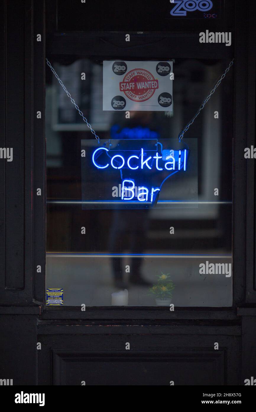 A ’Staff Wanted’ sign is seen at a bar in central London, 12 May 2021 ...