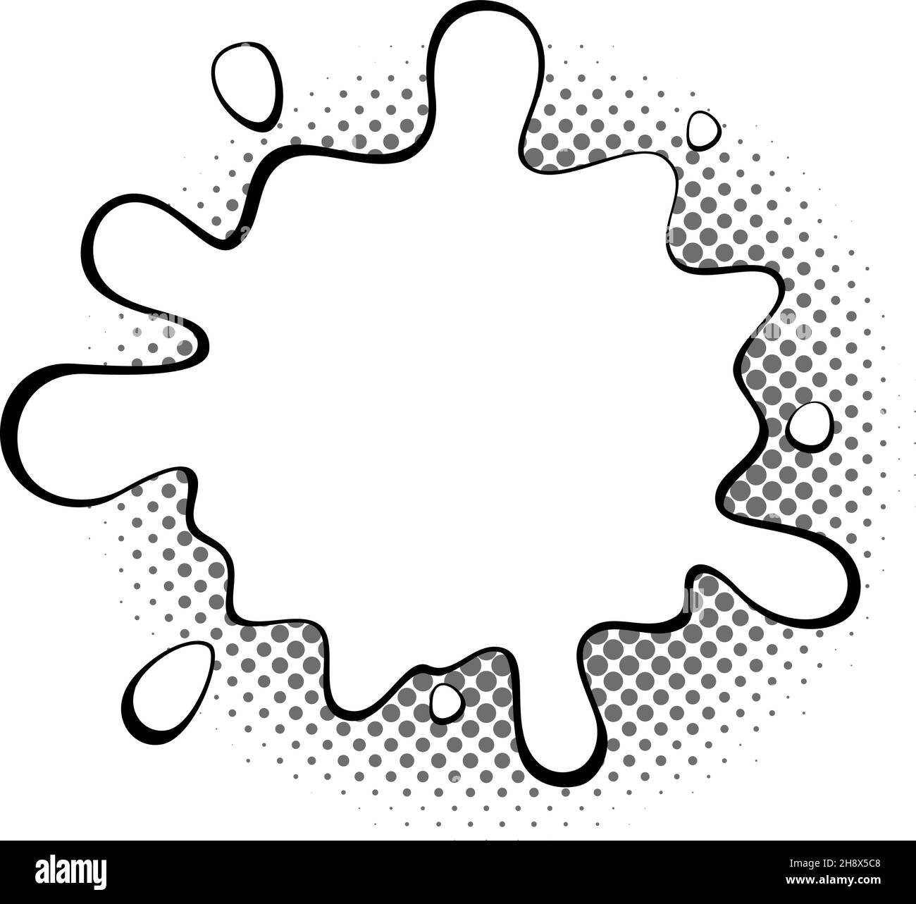 Blank splash in vintage comic style with halftone shadow Stock Vector ...