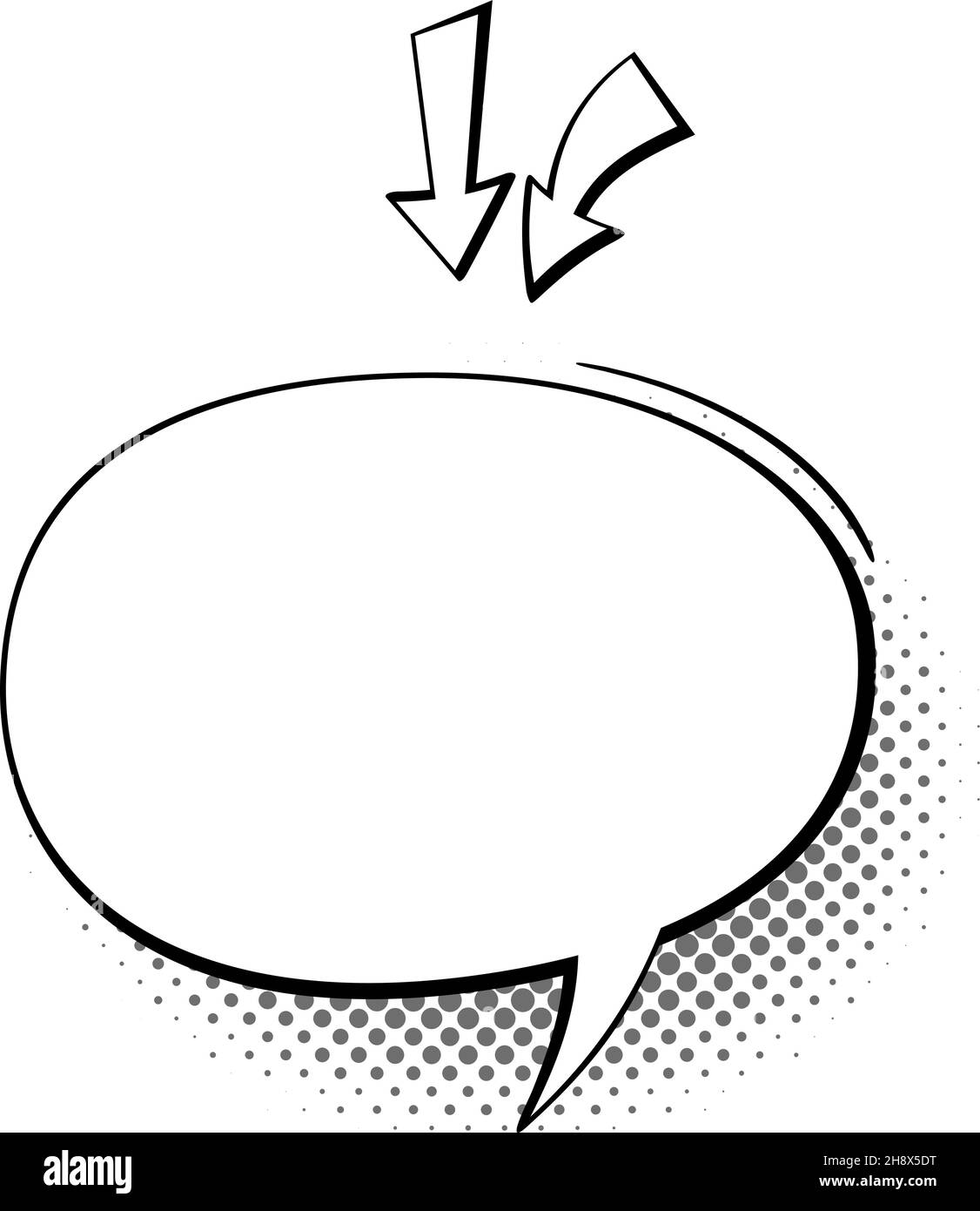 Round speech bubble with arrows and halftone shadow Stock Vector Image ...
