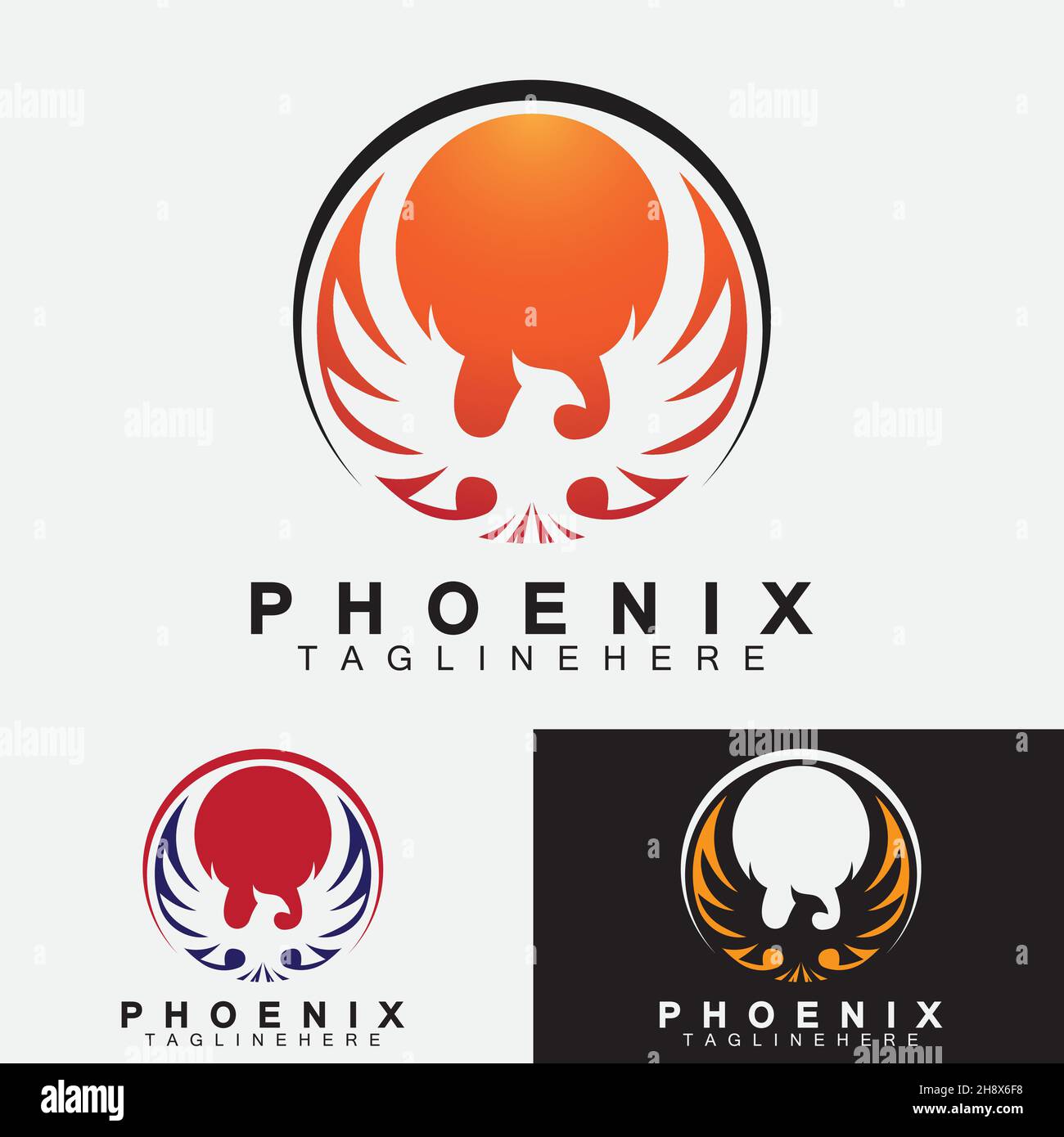 Phoenix logo Vector Illustration Design Template Stock Vector Image ...