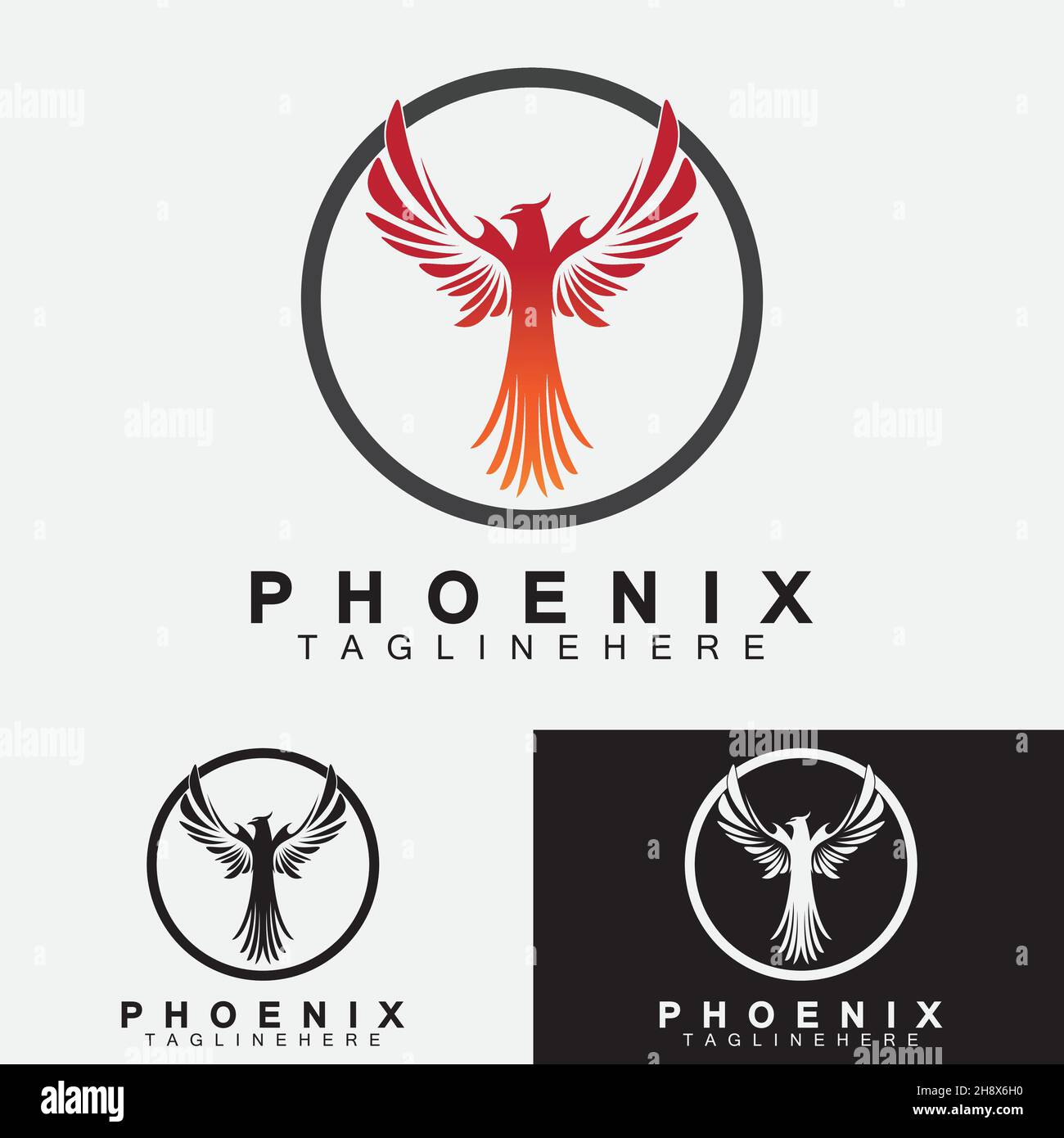Phoenix logo Vector Illustration Design Template Stock Vector Image ...