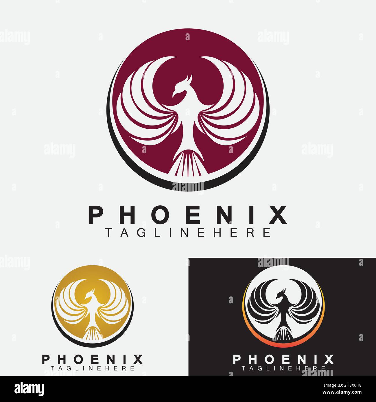Phoenix logo Vector Illustration Design Template Stock Vector Image ...