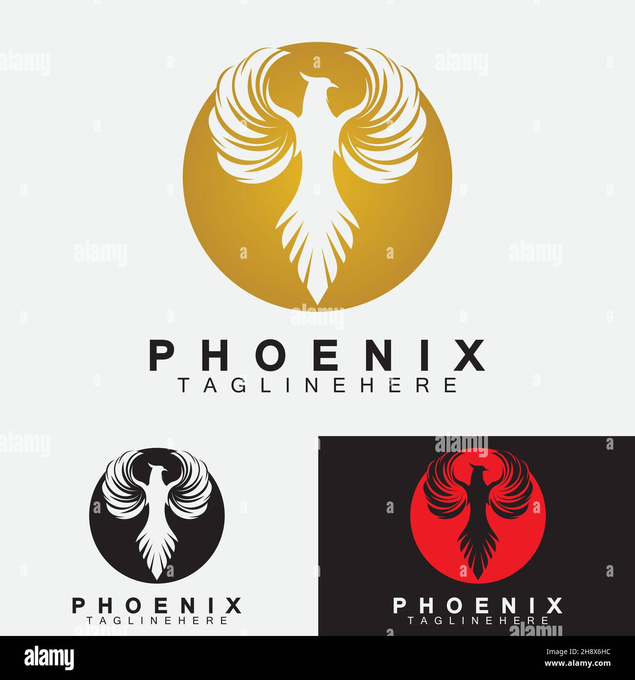 Phoenix logo Vector Illustration Design Template Stock Vector Image ...