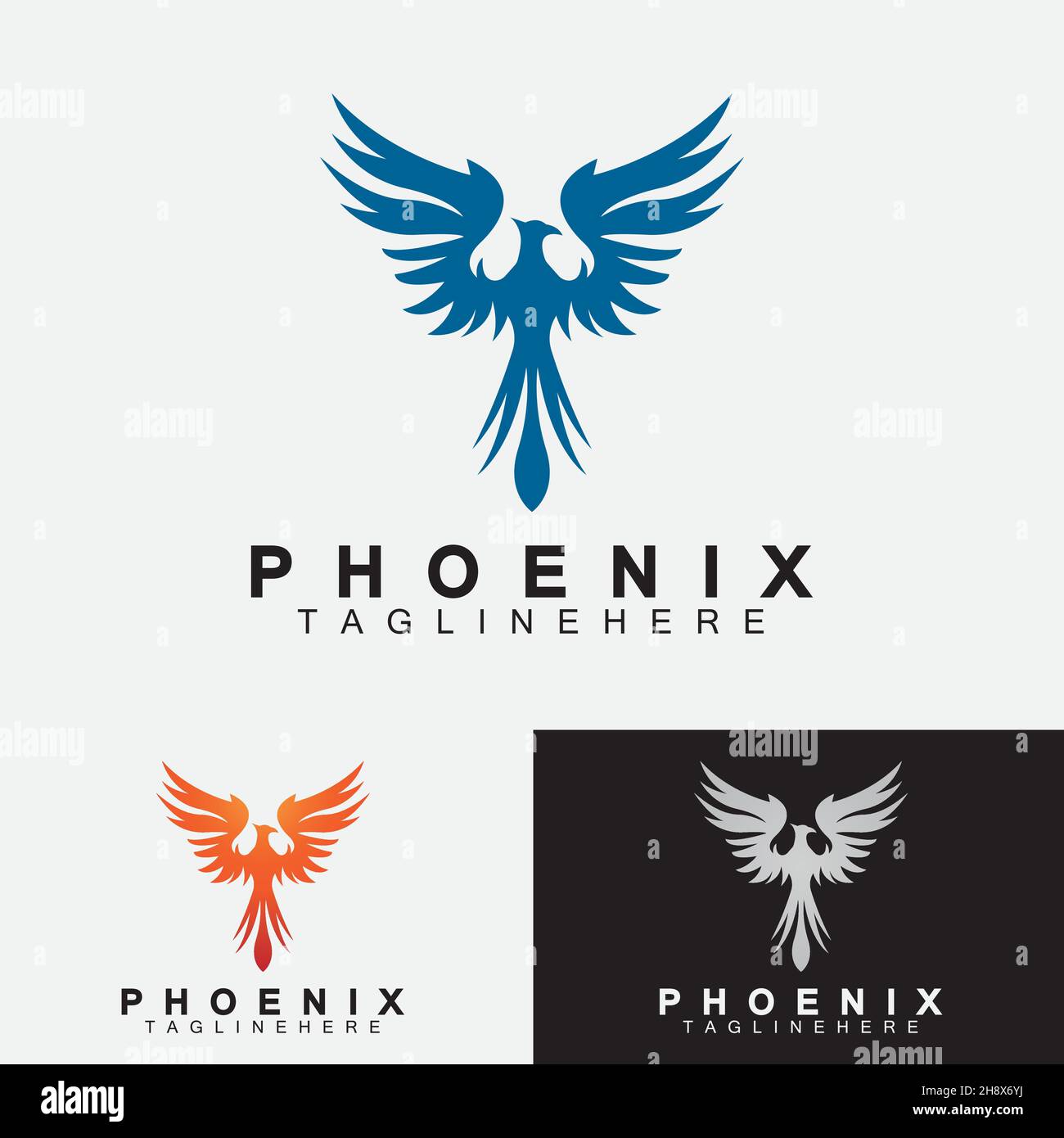 Phoenix logo Vector Illustration Design Template Stock Vector Image ...