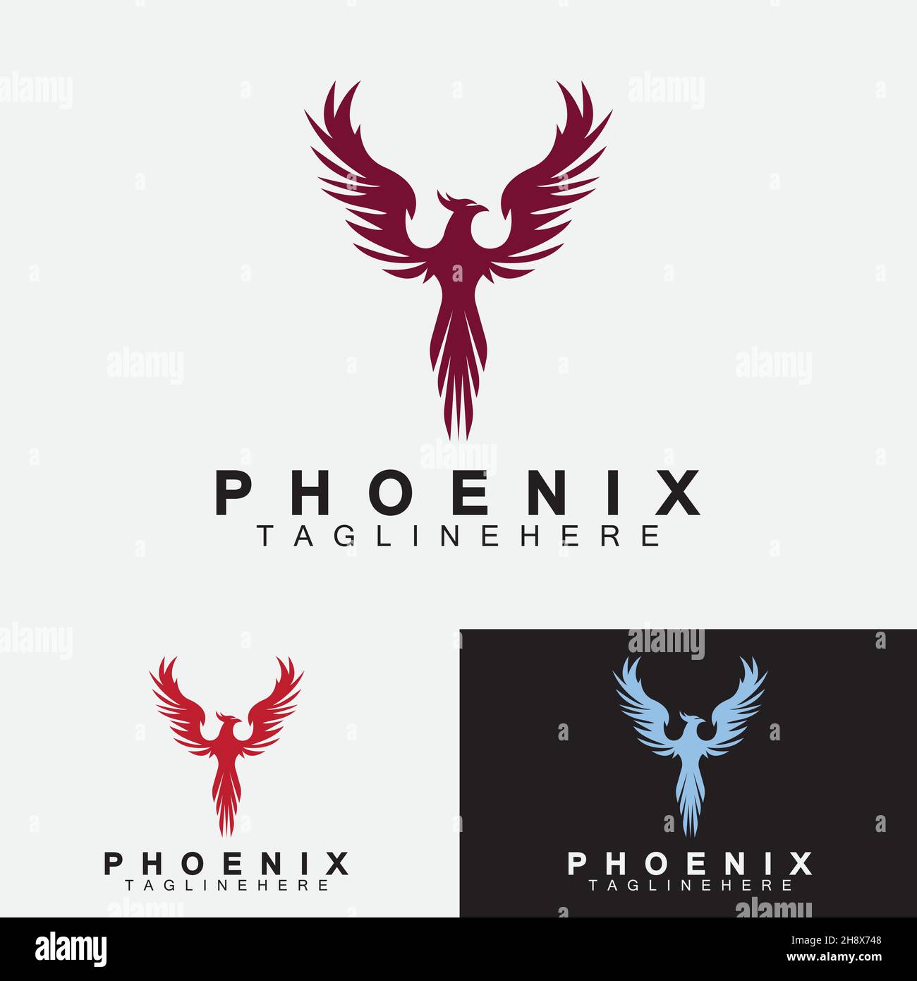 Phoenix logo Vector Illustration Design Template Stock Vector Image ...