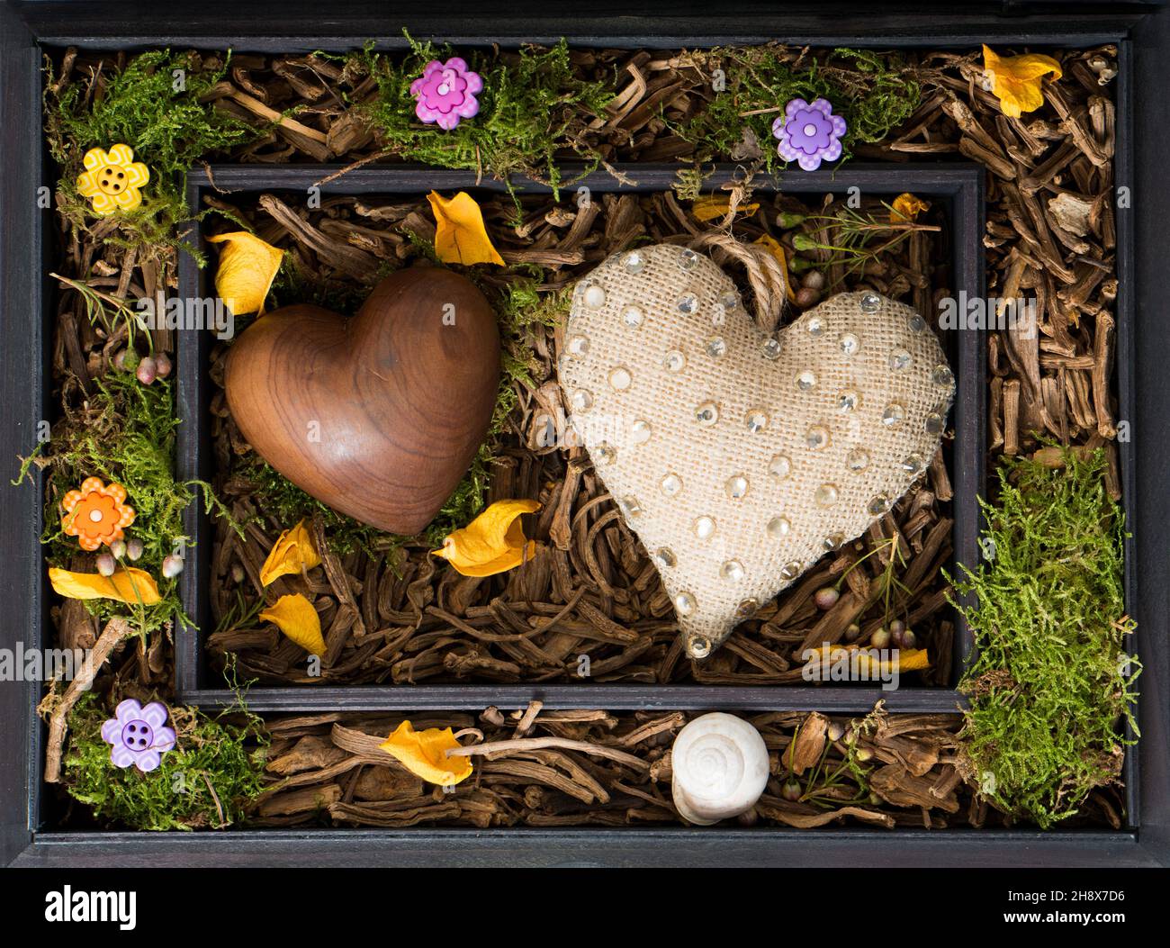 Two hearts wood nature hi-res stock photography and images - Alamy