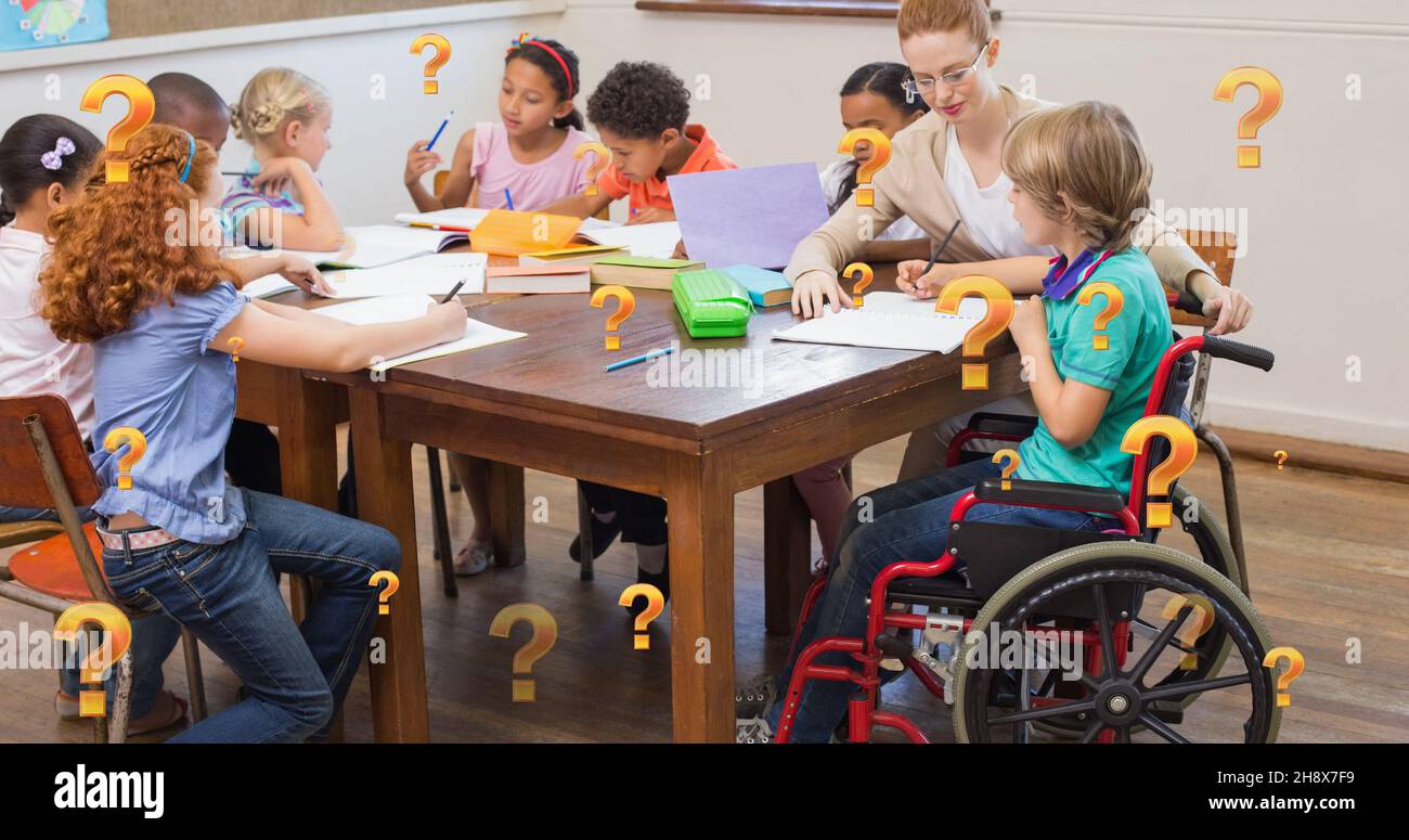 Child In Wheelchair In Classroom