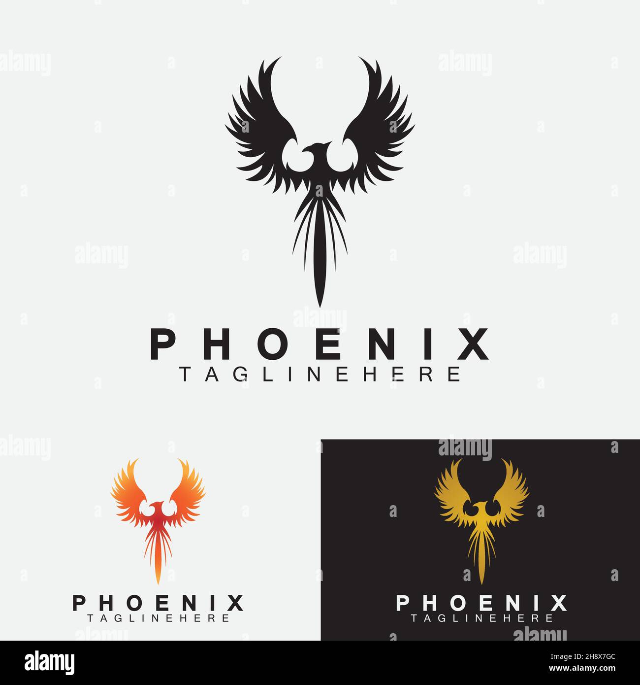Phoenix logo Vector Illustration Design Template Stock Vector Image ...